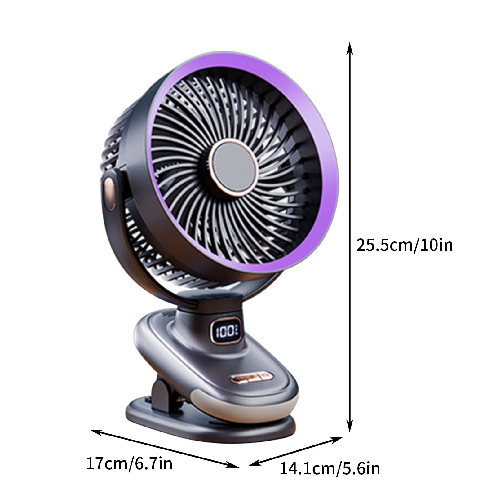 Hgallory Clip Desk Fan Rechargeable, Strong Wind Circulation Portable ...