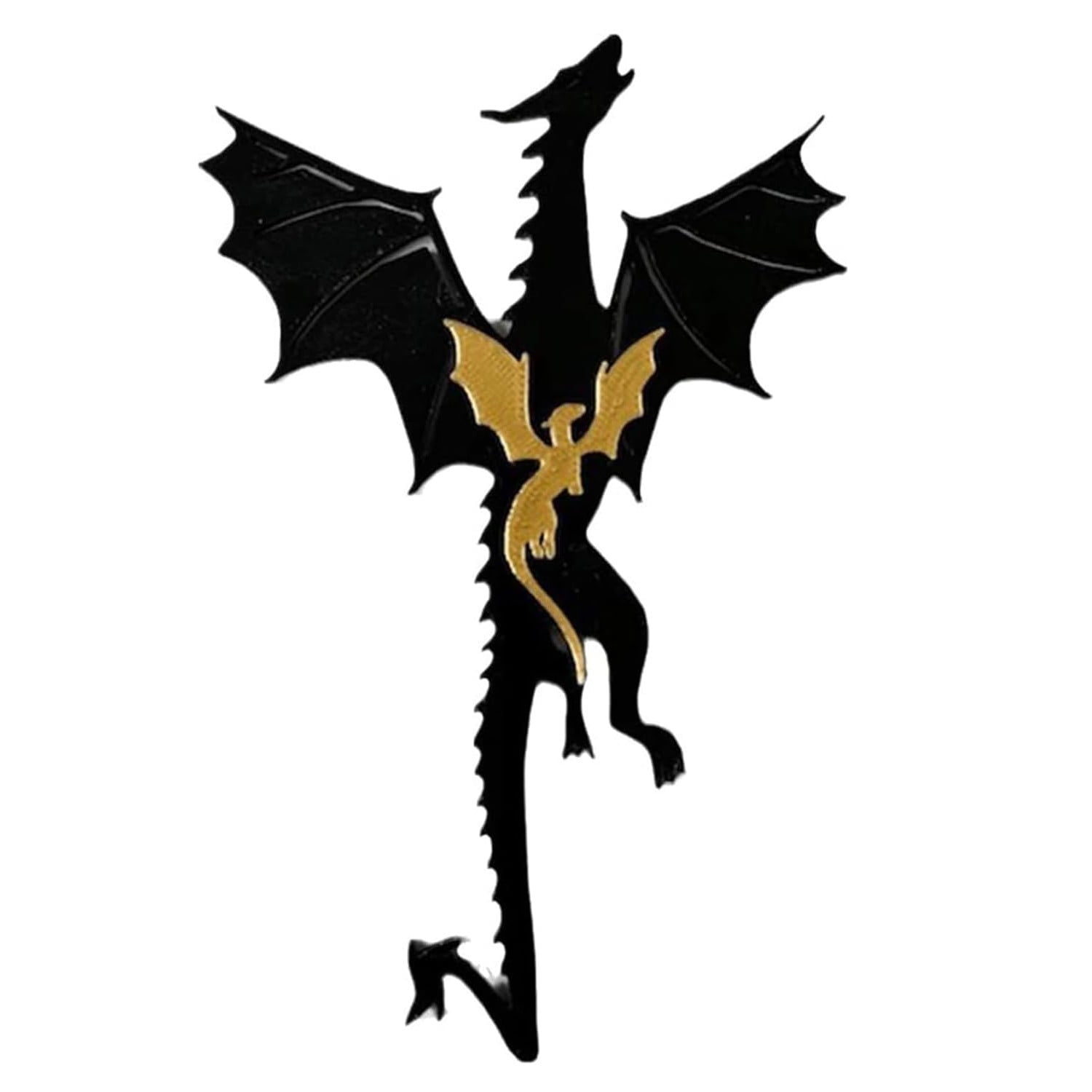 PureCasa Creative Double Sided Dragon Bookmark, Black and Gold Dragons ...