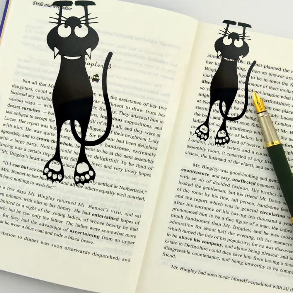 Hgallory Creative Kitten Hollow Bookmark Personalized Black Cat Bookmarks, Acrylic Cute Book ...