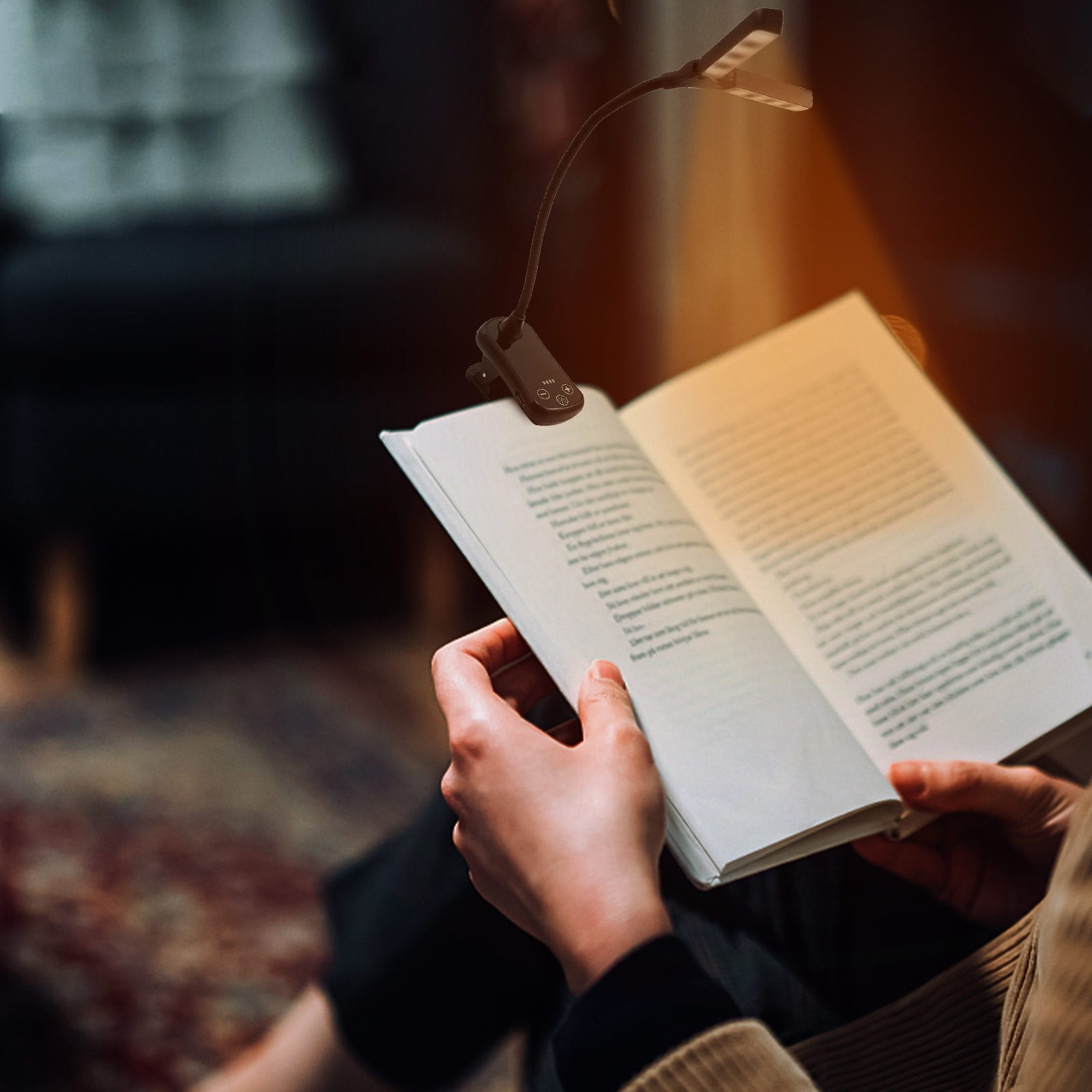 PureCasa Double Head LED Book Lamp Portable USB Rechargeable Clip-on ...