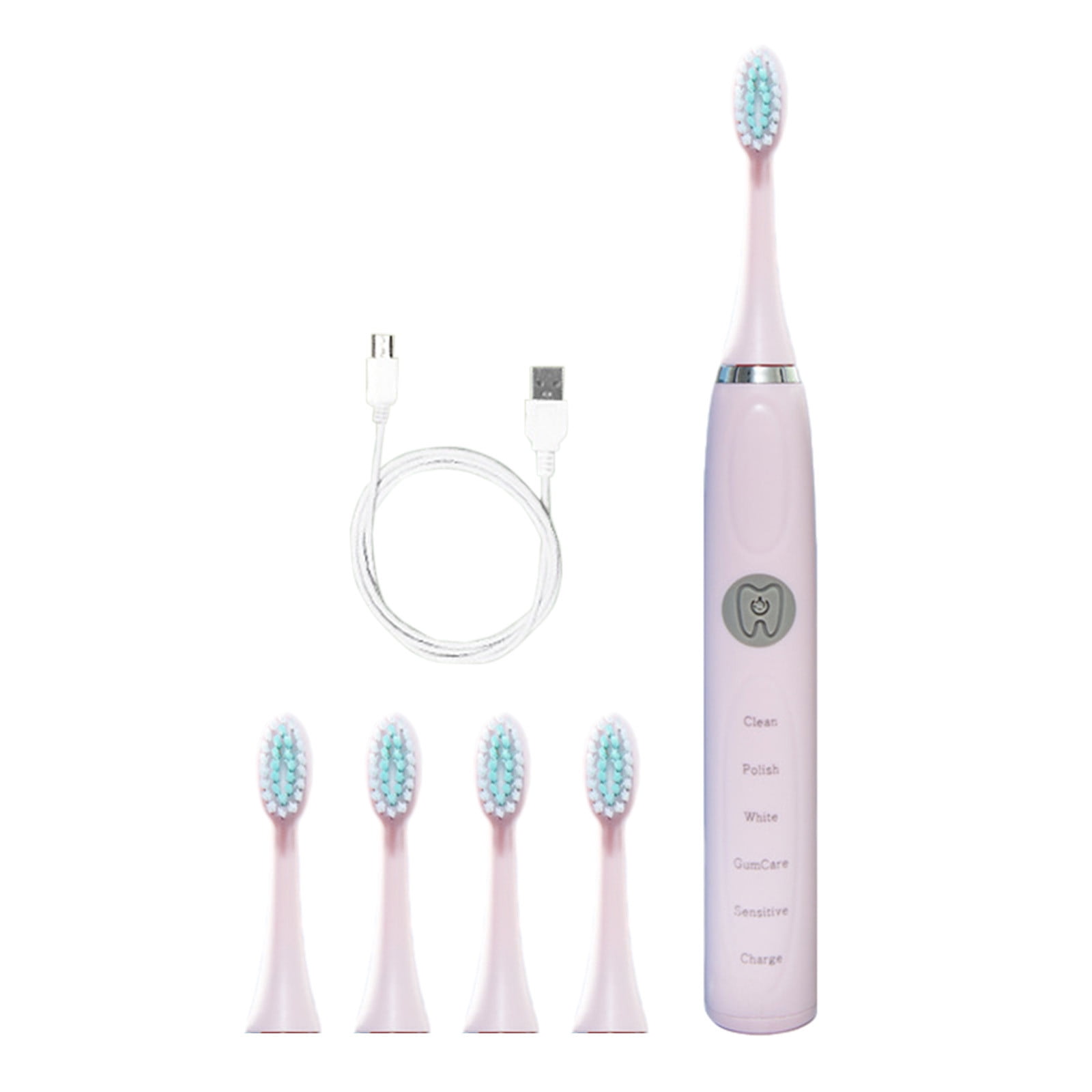 Hgallory Electric Toothbrush with 5 Modes and 5 Brush Heads for Adults ...