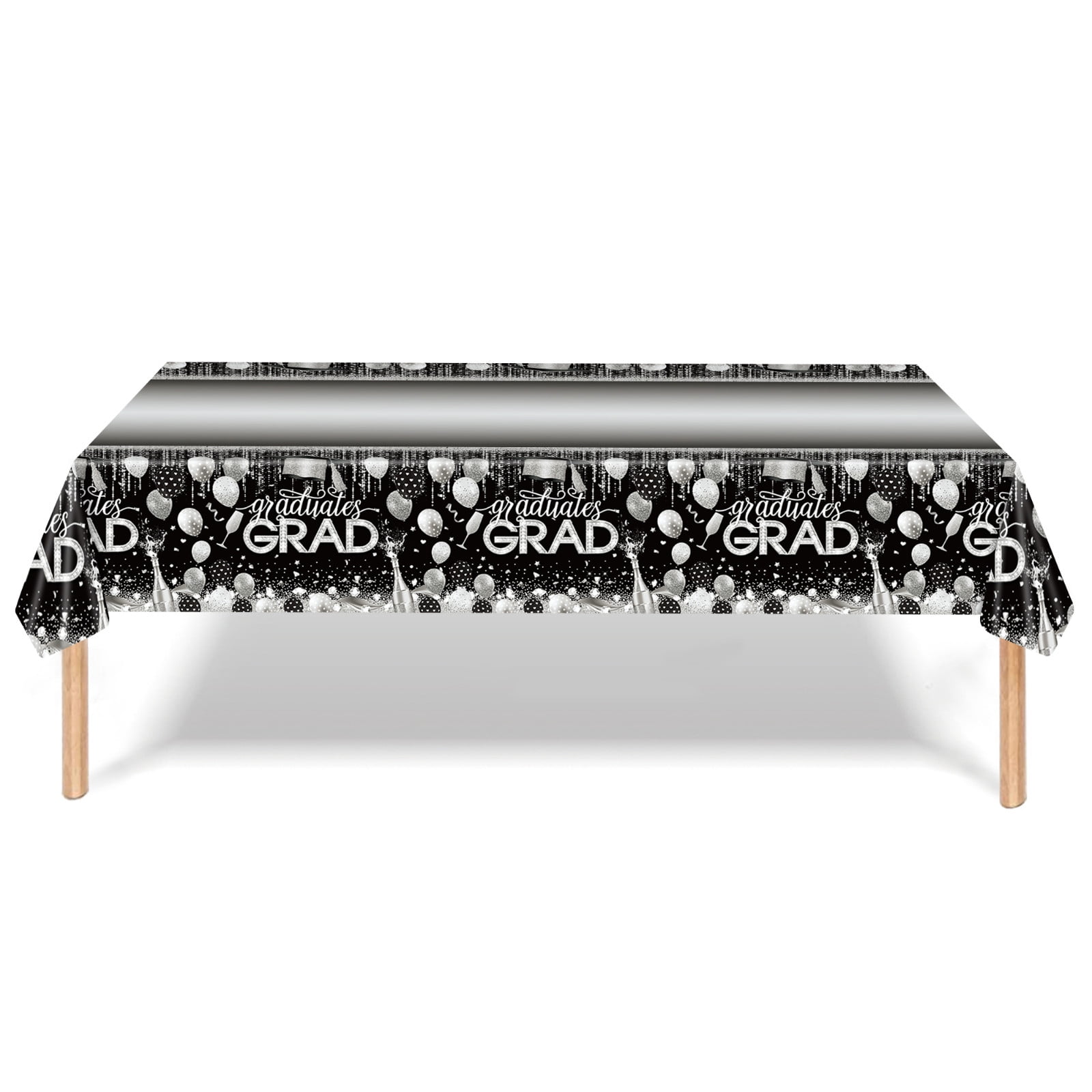 PureCasa Graduation Party Tablecloth Disposable Tablecloths, Black 54 ...