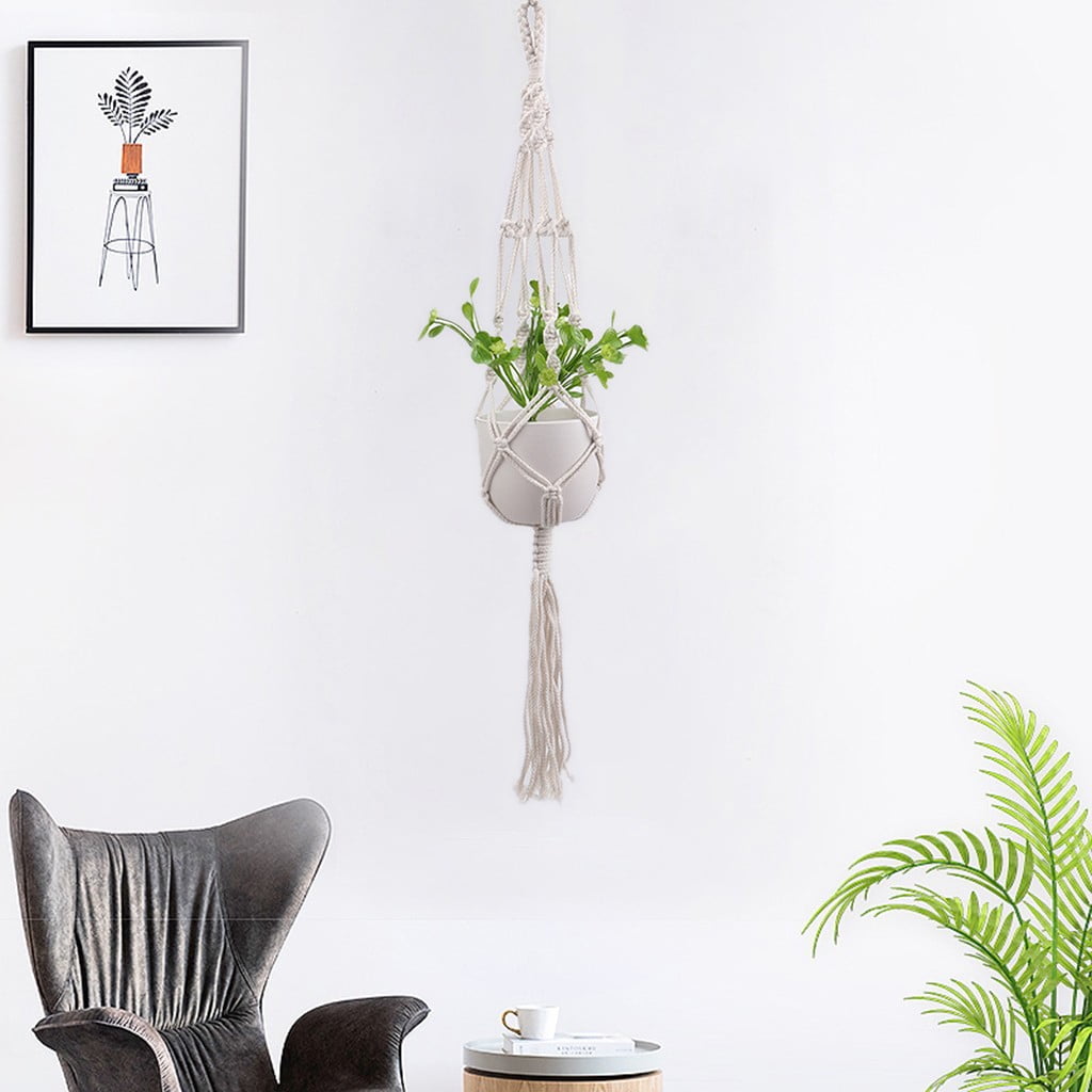 PureCasa Home & Patio Decor Macrame Plant Hangers Cotton Rope 41.3", 1 ...