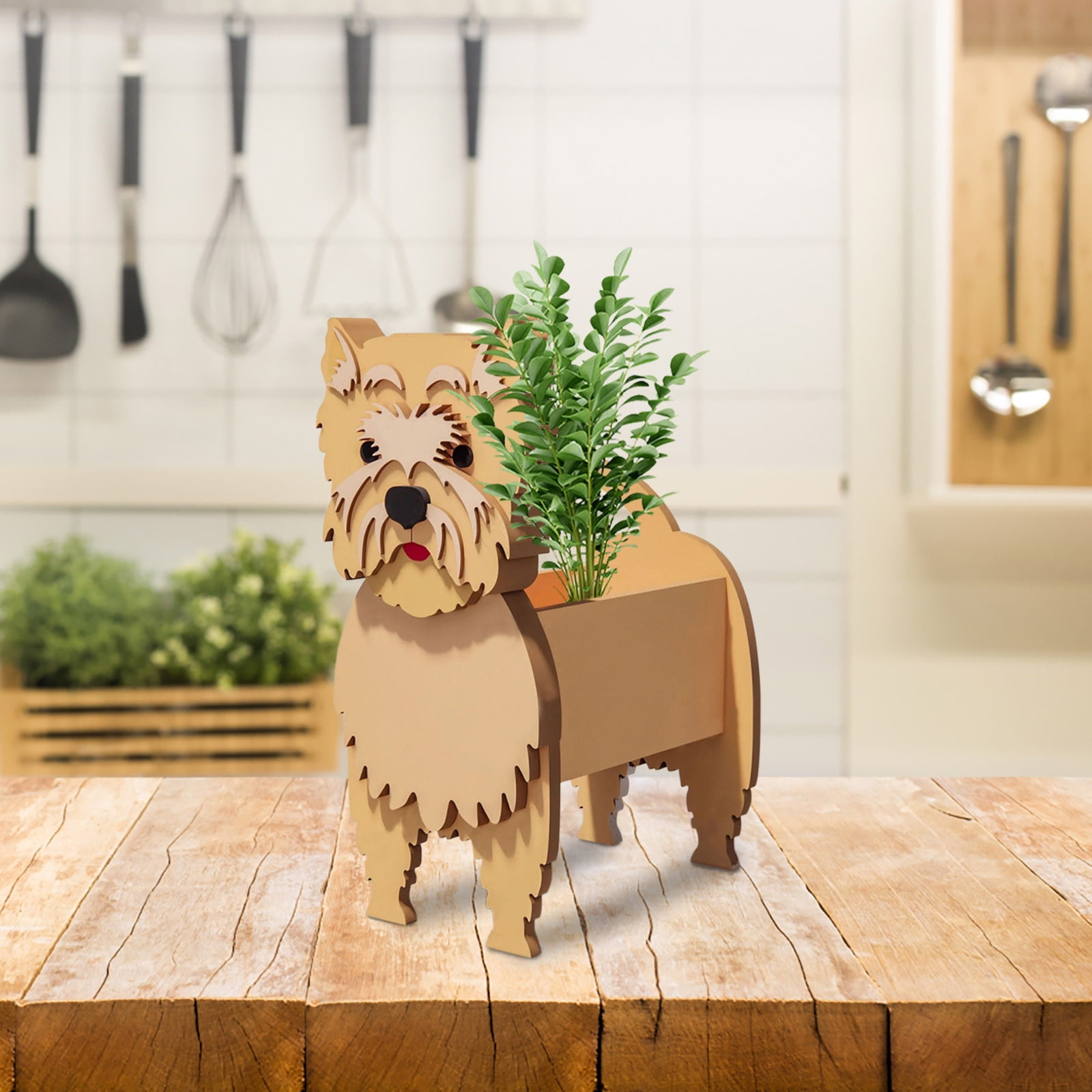 PureCasa Home & Patio Decor Planters 13.4"x9.4", PVC Cute Dog Plant ...