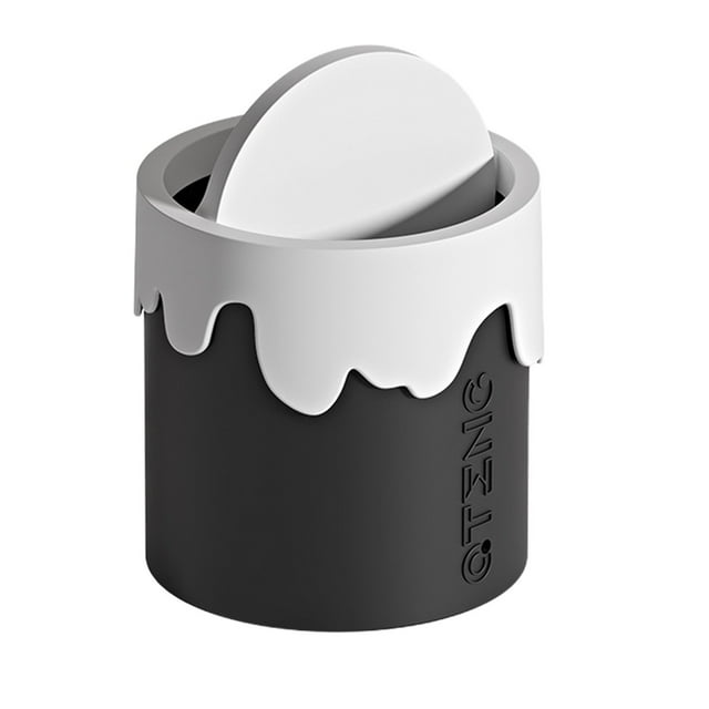 Hgallory Mini Desk Trash Can with Lid for Office Coffee Table, Portable ...