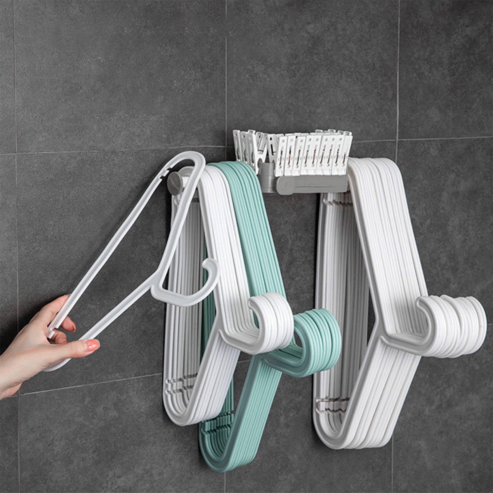 PureCasa Multifunctional Retractable Foldable Clothes Hanger, Wall ...
