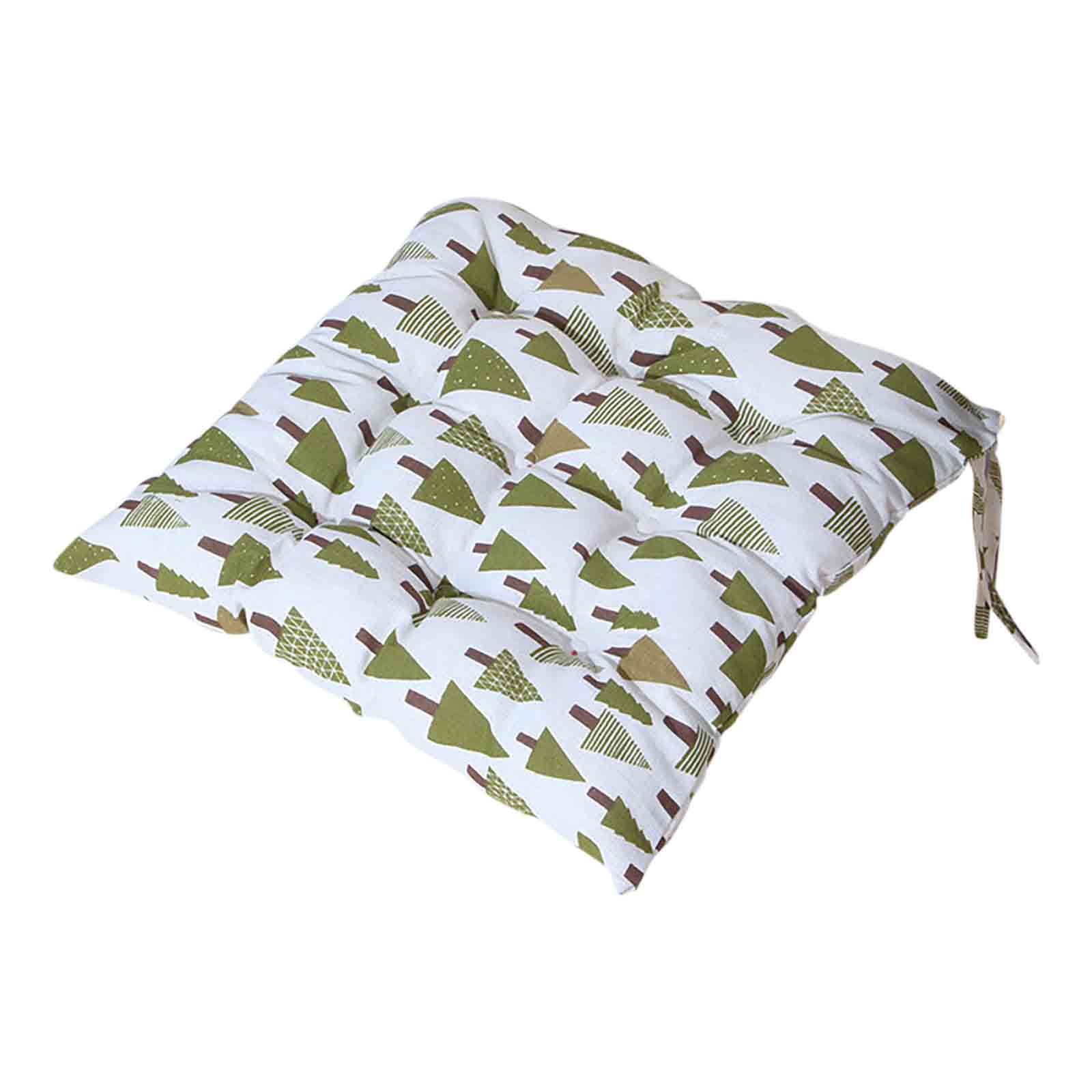 PureCasa Natural Printed Seat Cushion, 16"x16" Square Cotton Thick ...