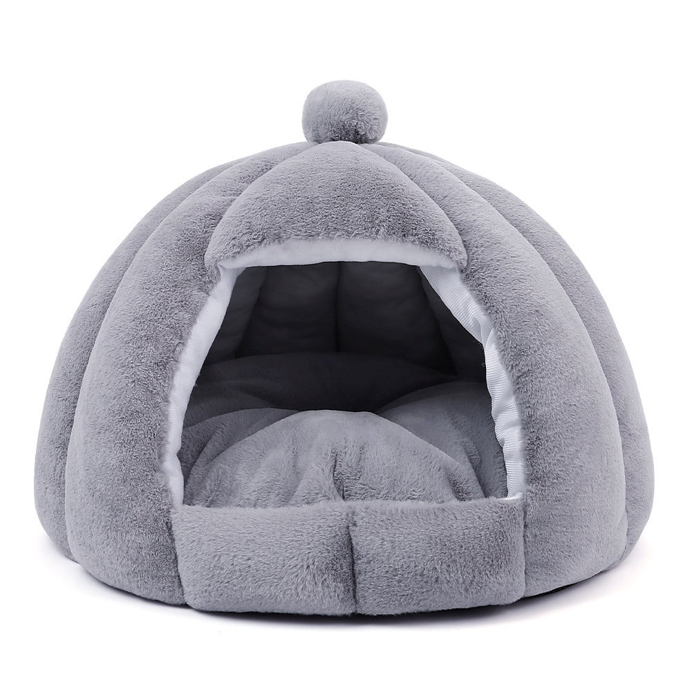 PureCasa Polyester Semi-Enclosed Dog Cat Bed for Fall Winter ...