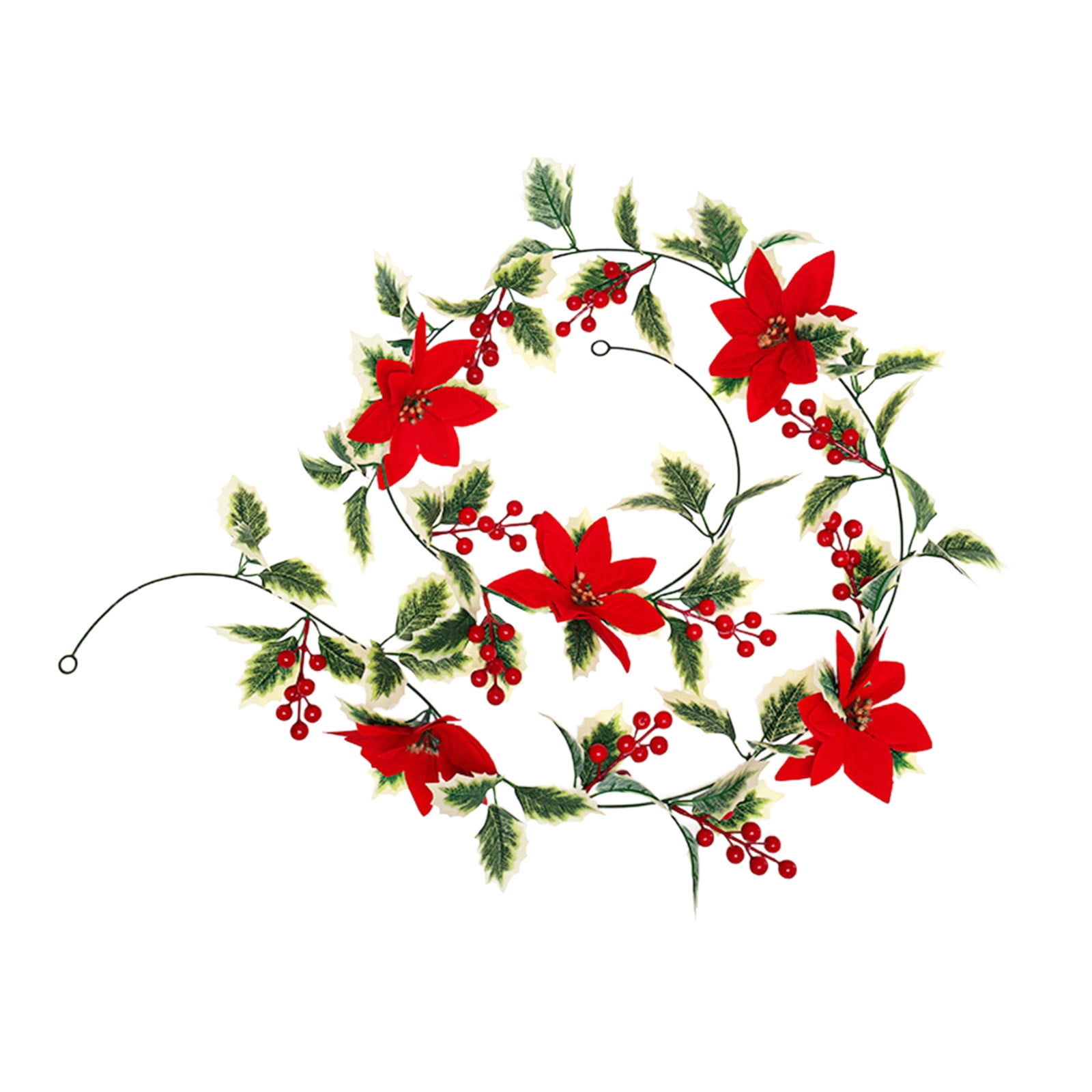 PureCasa Red Berry Christmas Garland with Pine Cones and Simulation ...