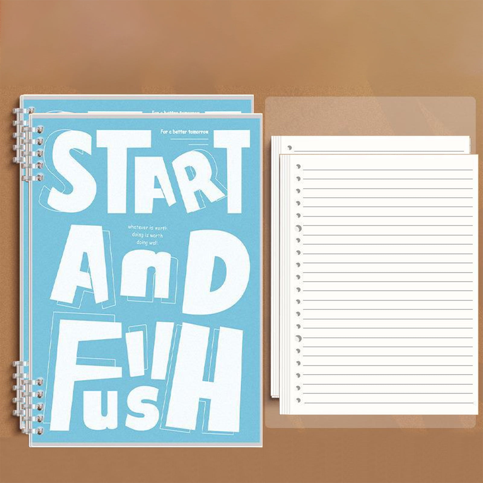 PureCasa Retro Loose Leaf Detachable Notebook 2 Pack Vintage Writing ...