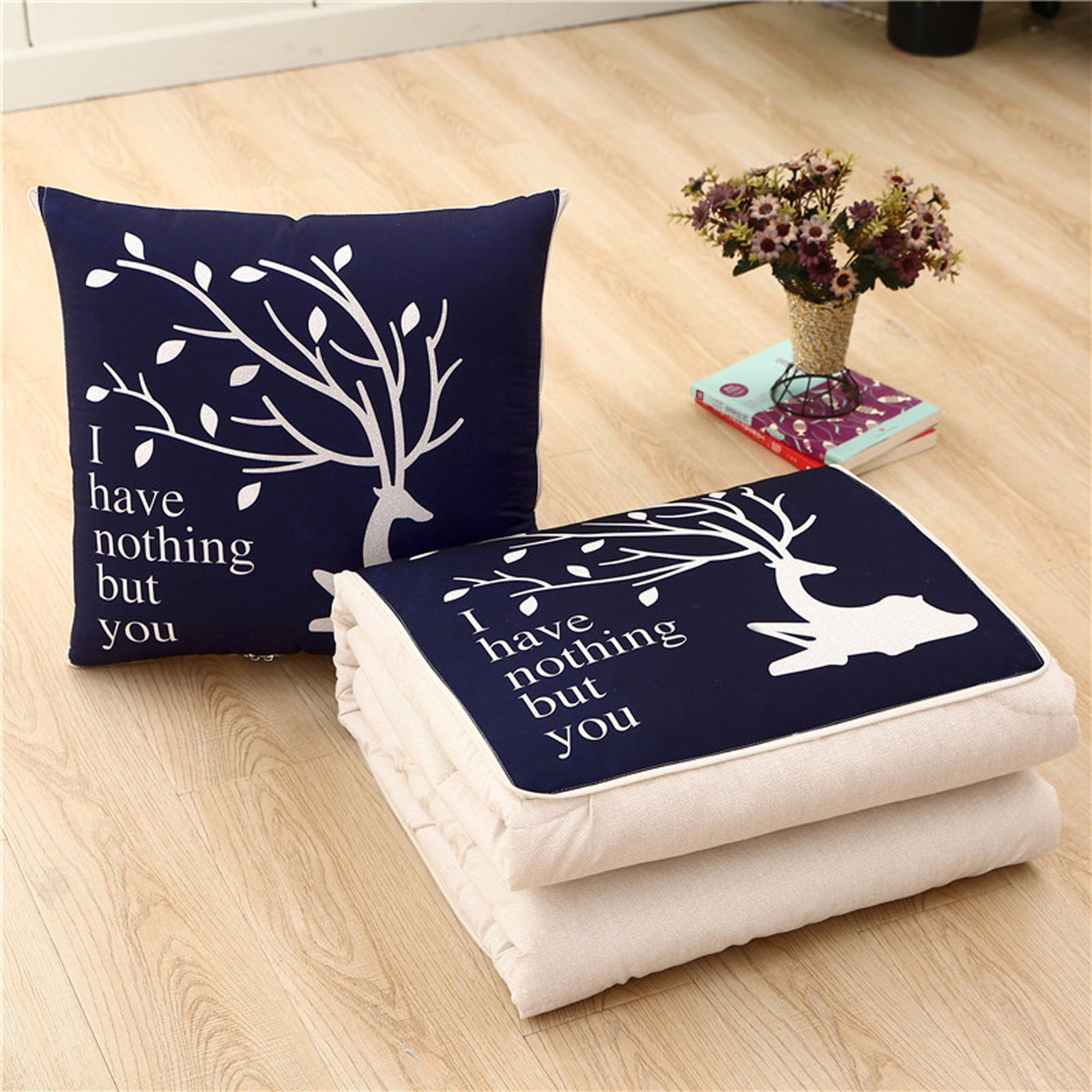 Hgallory Soft 2-in-1 Blanket Pillow Set, Multi Purpose Summer Novelty ...