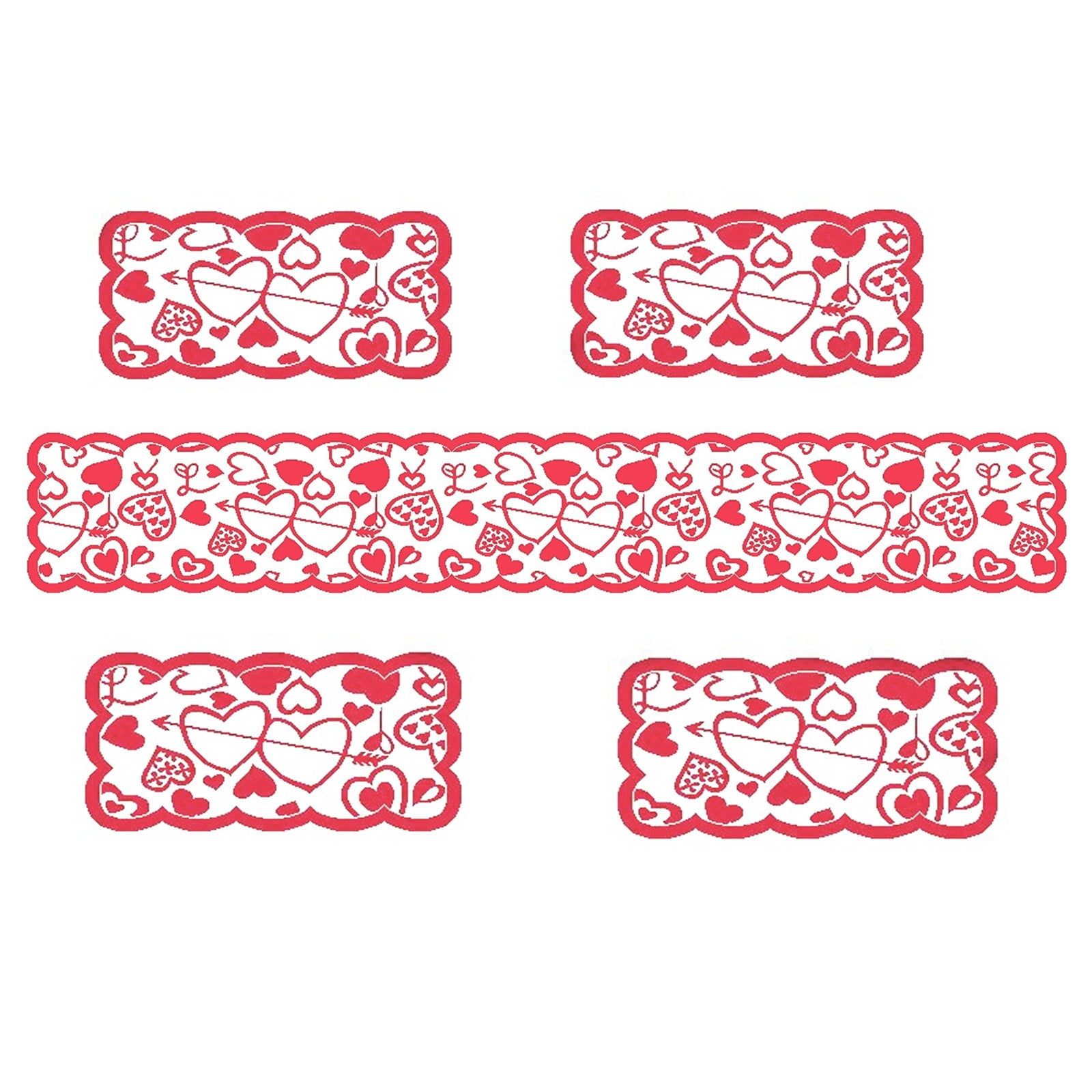 PureCasa Table Cover Set of 4* Tablemats &1*Table Runner, Valentine's ...