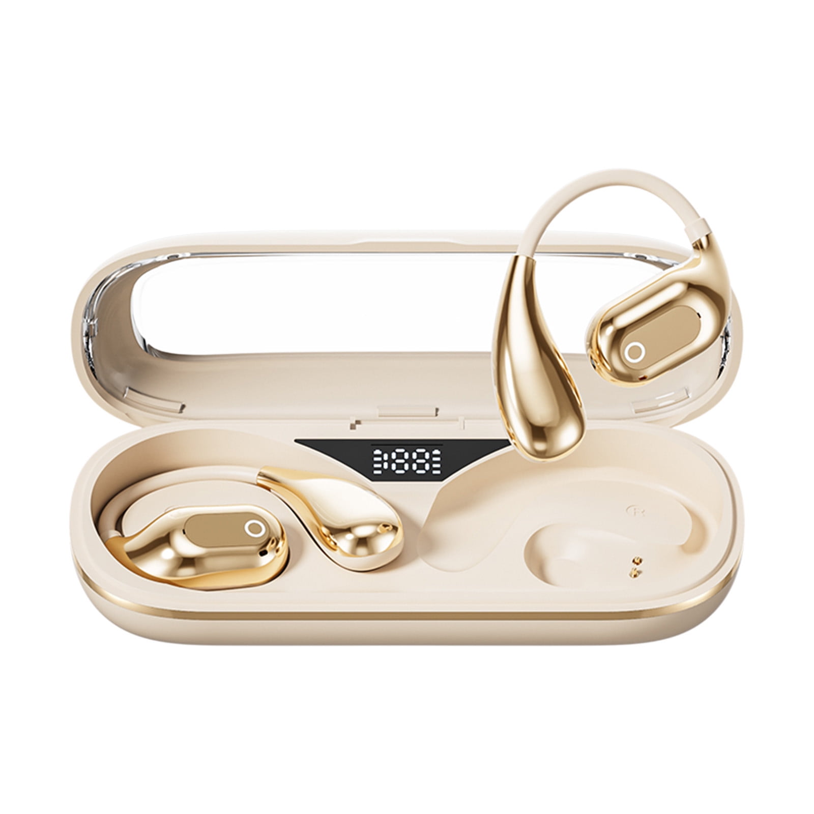 PureCasa Wireless Bluetooth Headset 5.4 On- Ear Clip Style Earphone Led ...