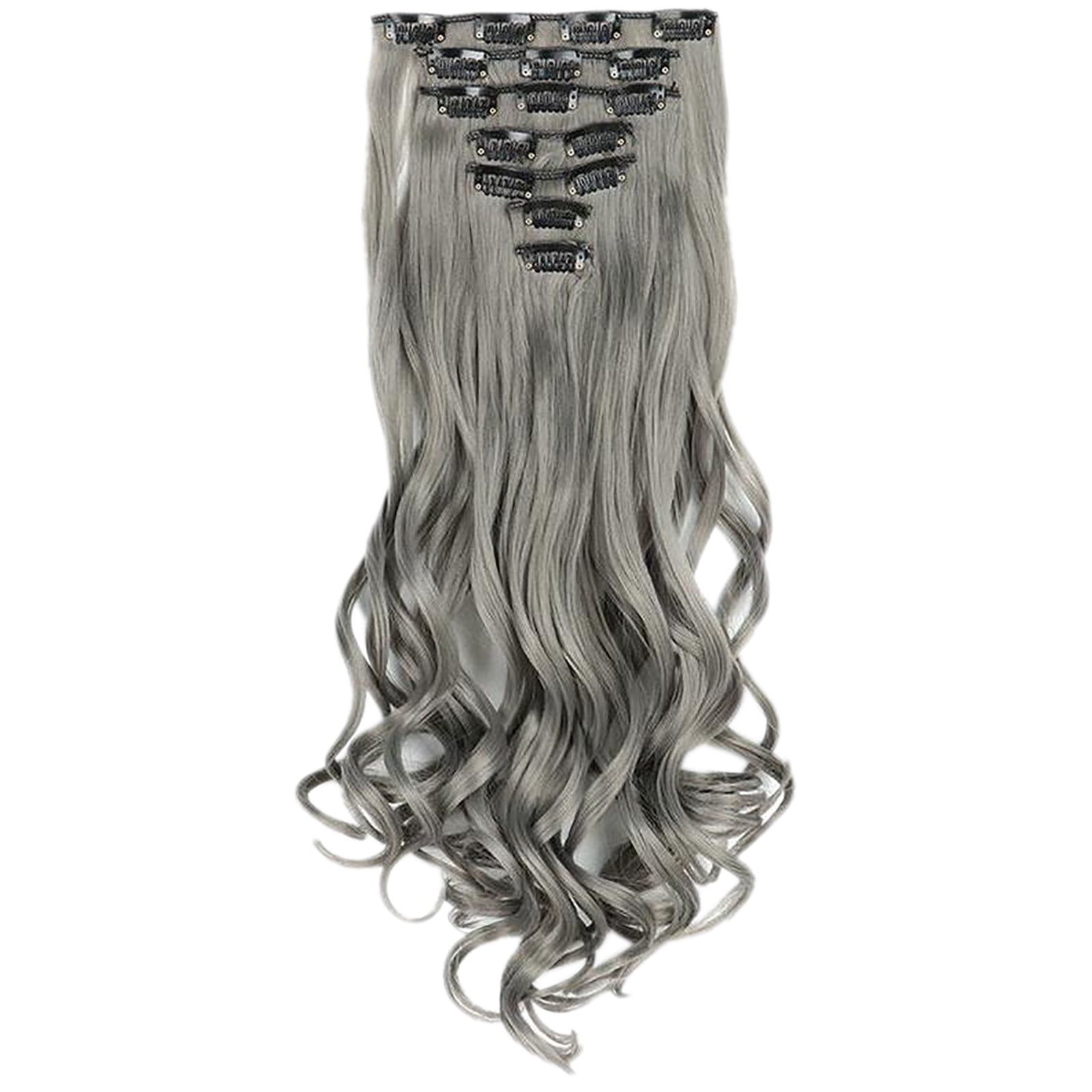 Spring/Summer Clearance Hgesaa 7-piece Set Matte Clip Wig Curly Hair ...