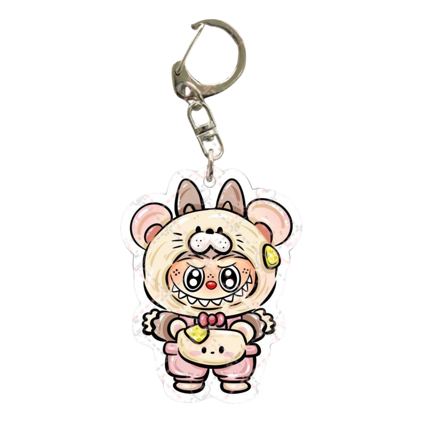 Hgesaa Cute Keychain POPMART LABUBU Keychain Cute Macaron Plush Plush ...