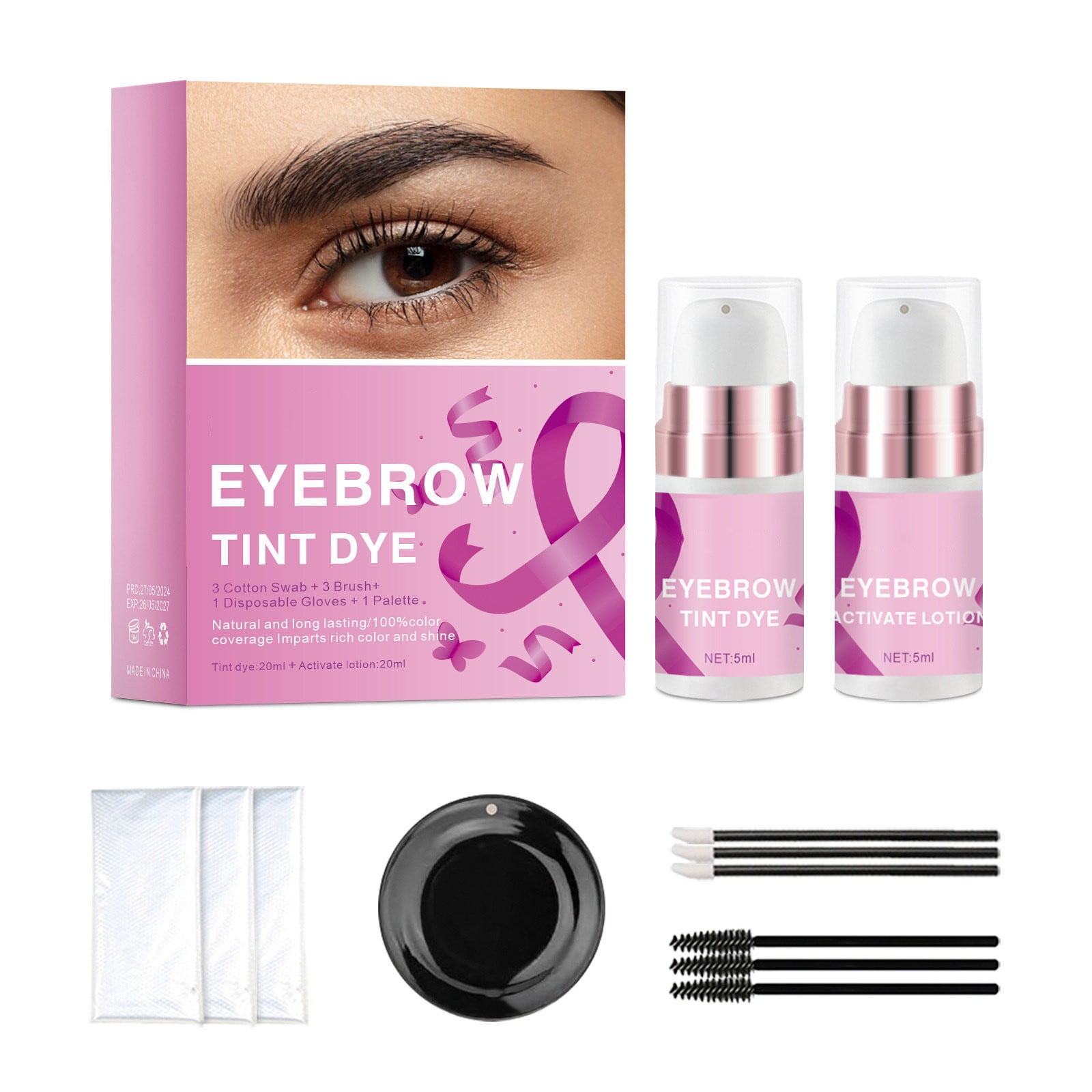 Hgesaa Eyebrow & Eyelash Color Kit 10ml Eye Brow Eye Lash Coloring Set ...