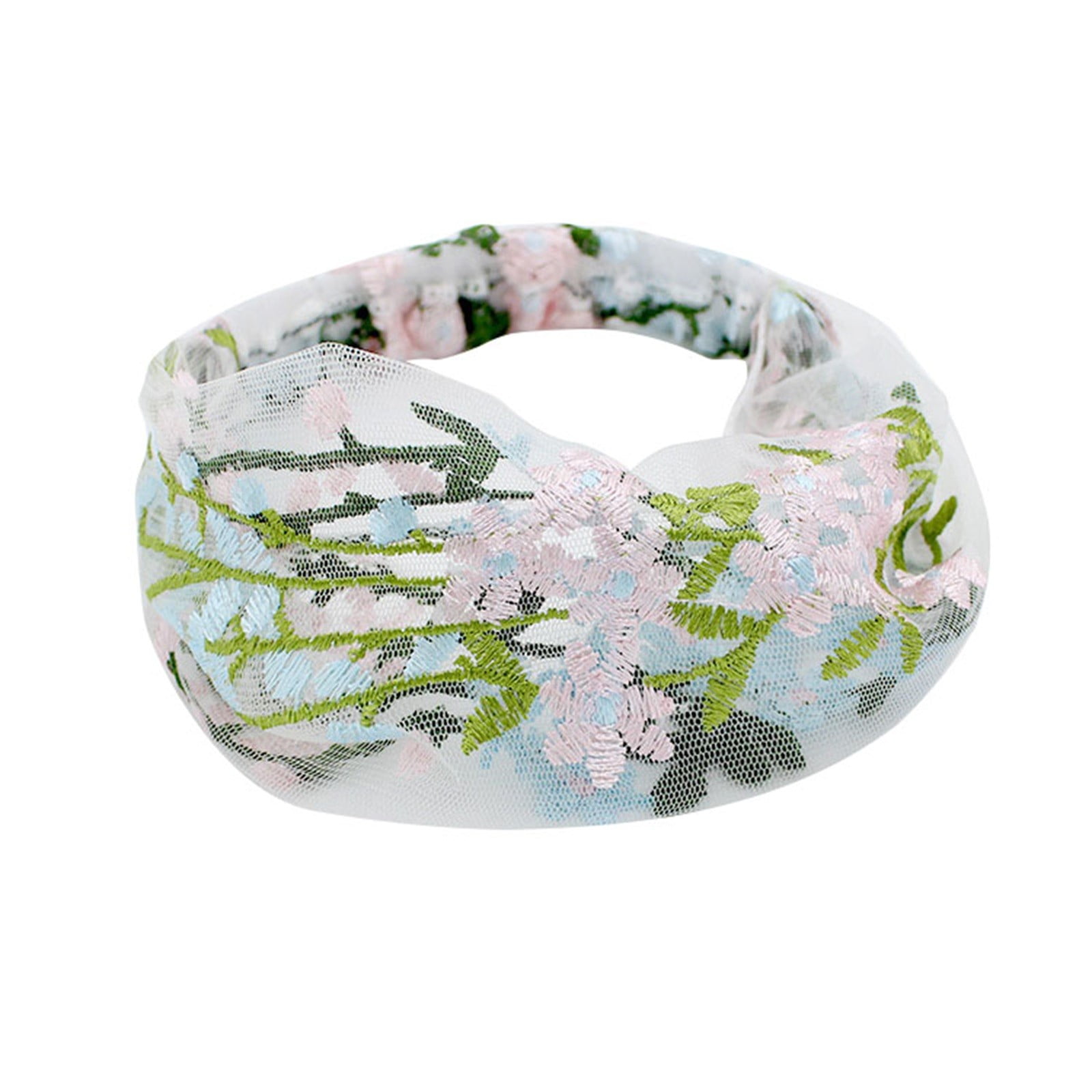Hgesaa Mesh Lace Hair Band Fashion Embroidery Stretch Headband Small ...