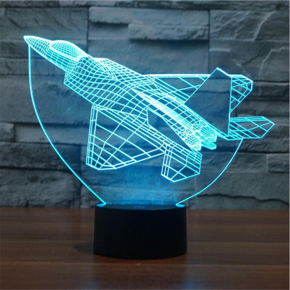 Hggkaie Airplane Night Light, Airplane Lamp for Kids, 3D Optical ...