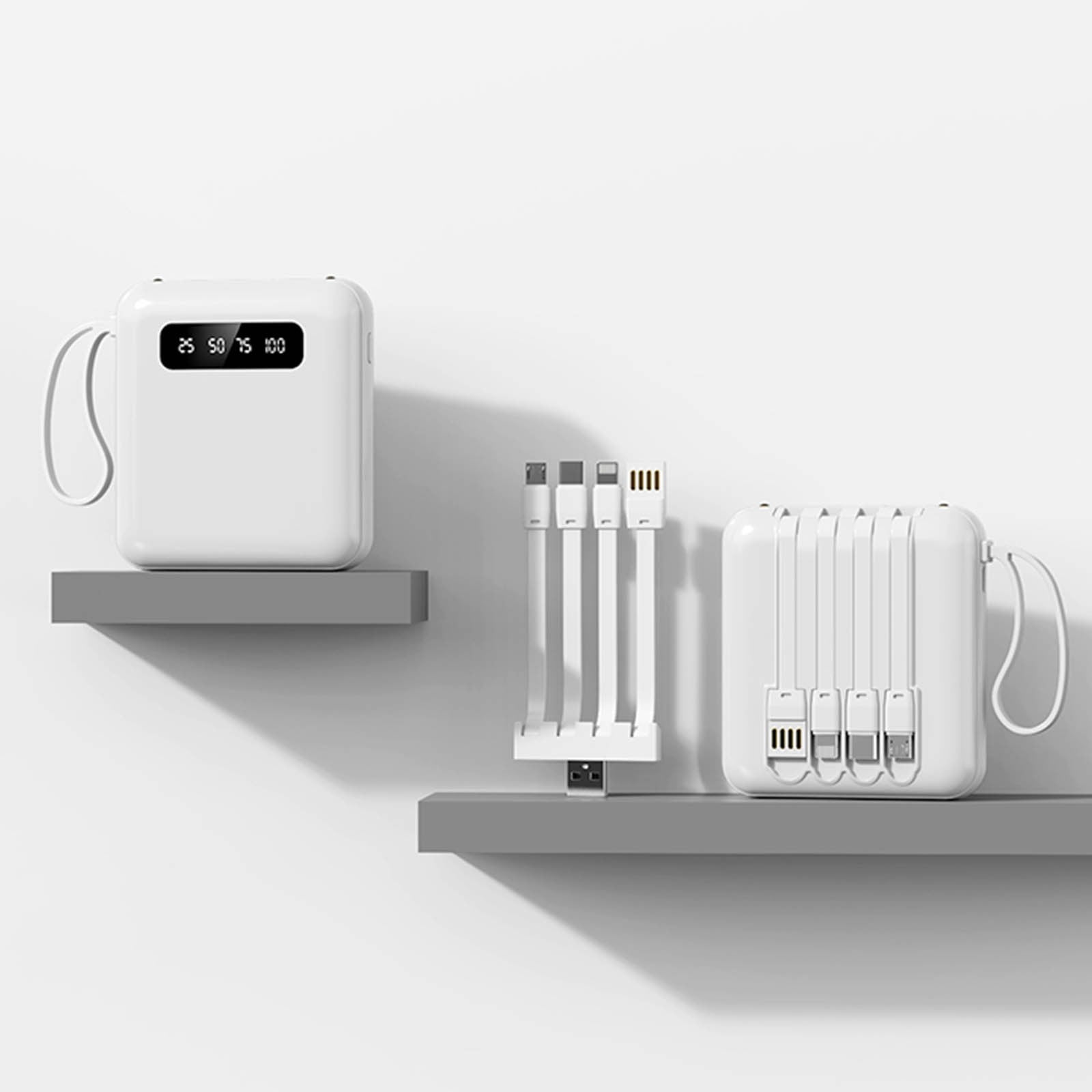 Hglyxoae 10000mAh Small Power Bank,Mini Portable Charger Built in 4 ...