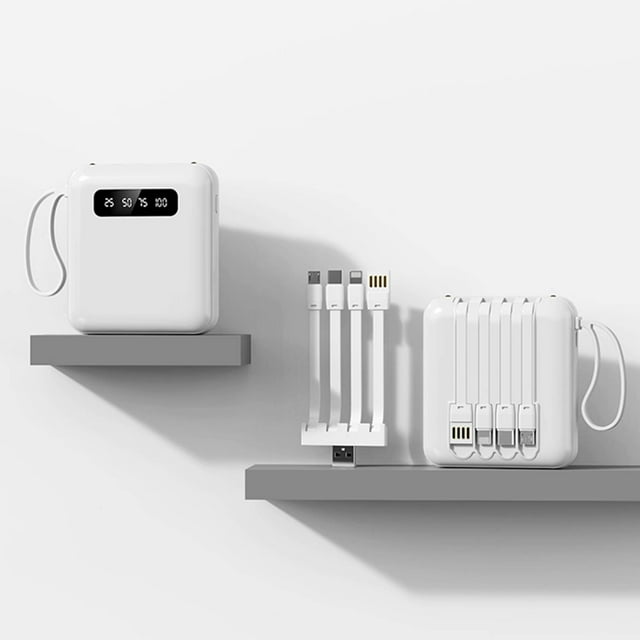 Hglyxoae 10000mAh Small Power Bank,Mini Portable Charger Built in 4 ...