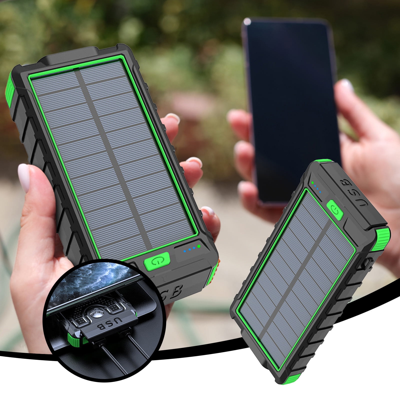 Hglyxoae Multi Functional Real 20000mAh Solar Power Bank with Compass ...
