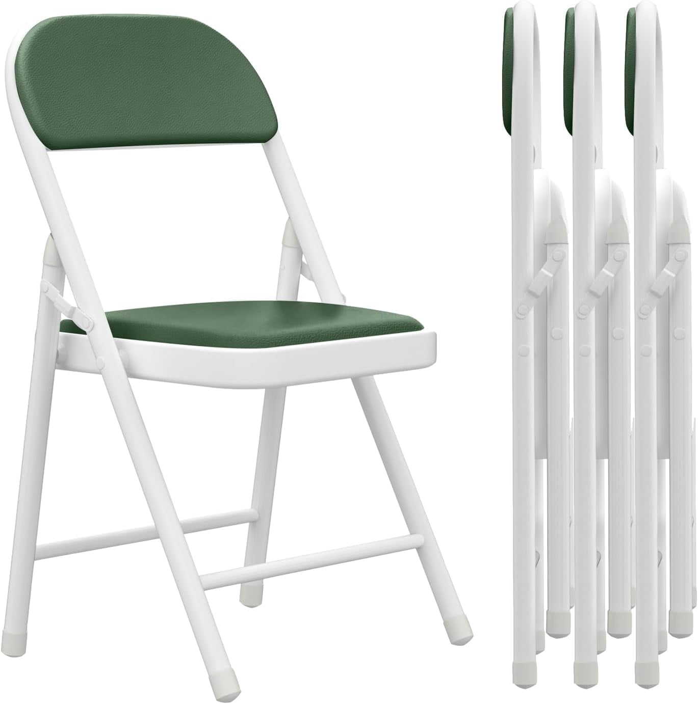 HgoodH 4 Pack Folding Chairs with Padded Cushion, Portable Stackable ...
