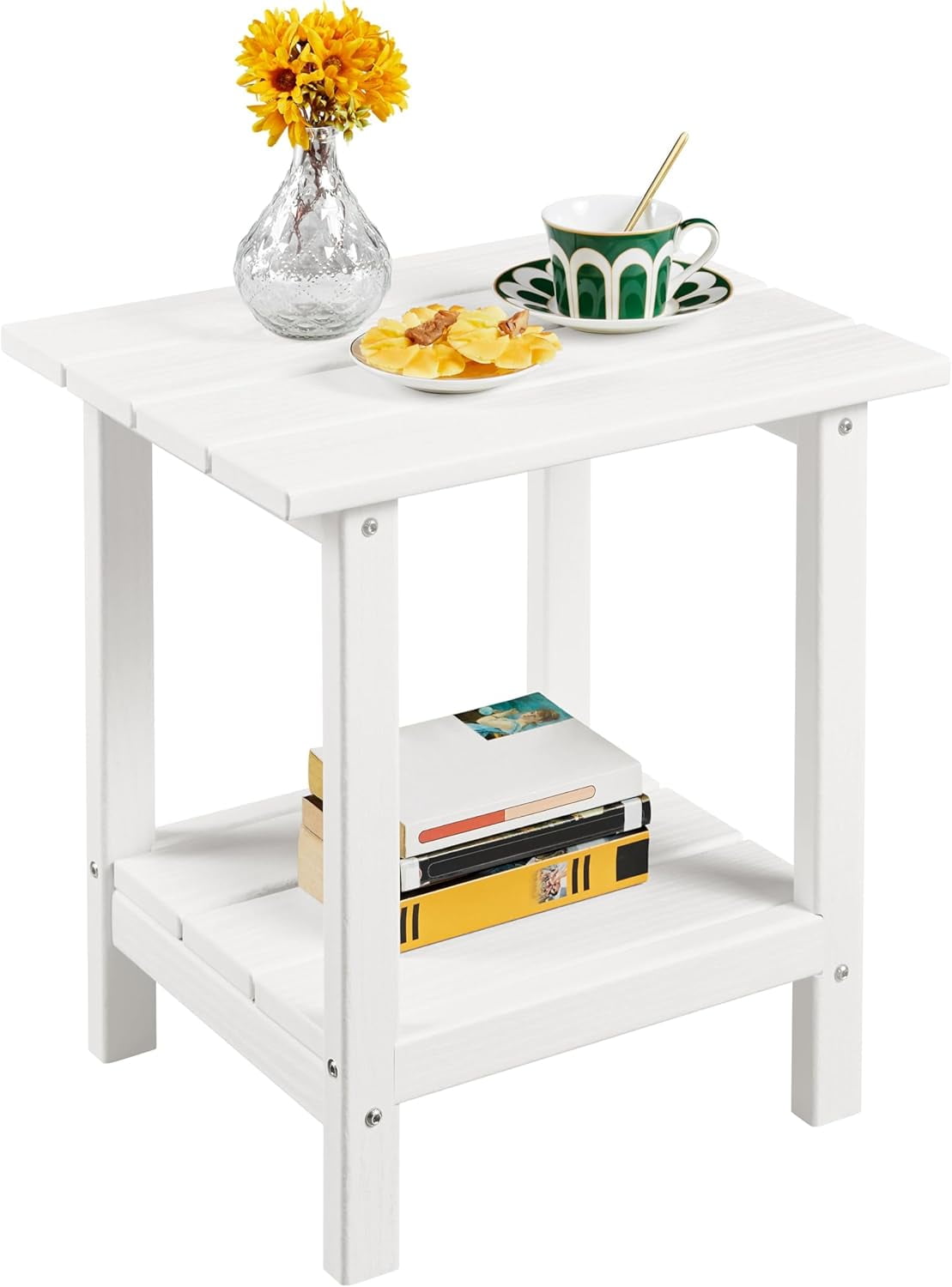 HgoodH Adirondack Outdoor Side Table, HDPE Small Patio End Table, Pool ...