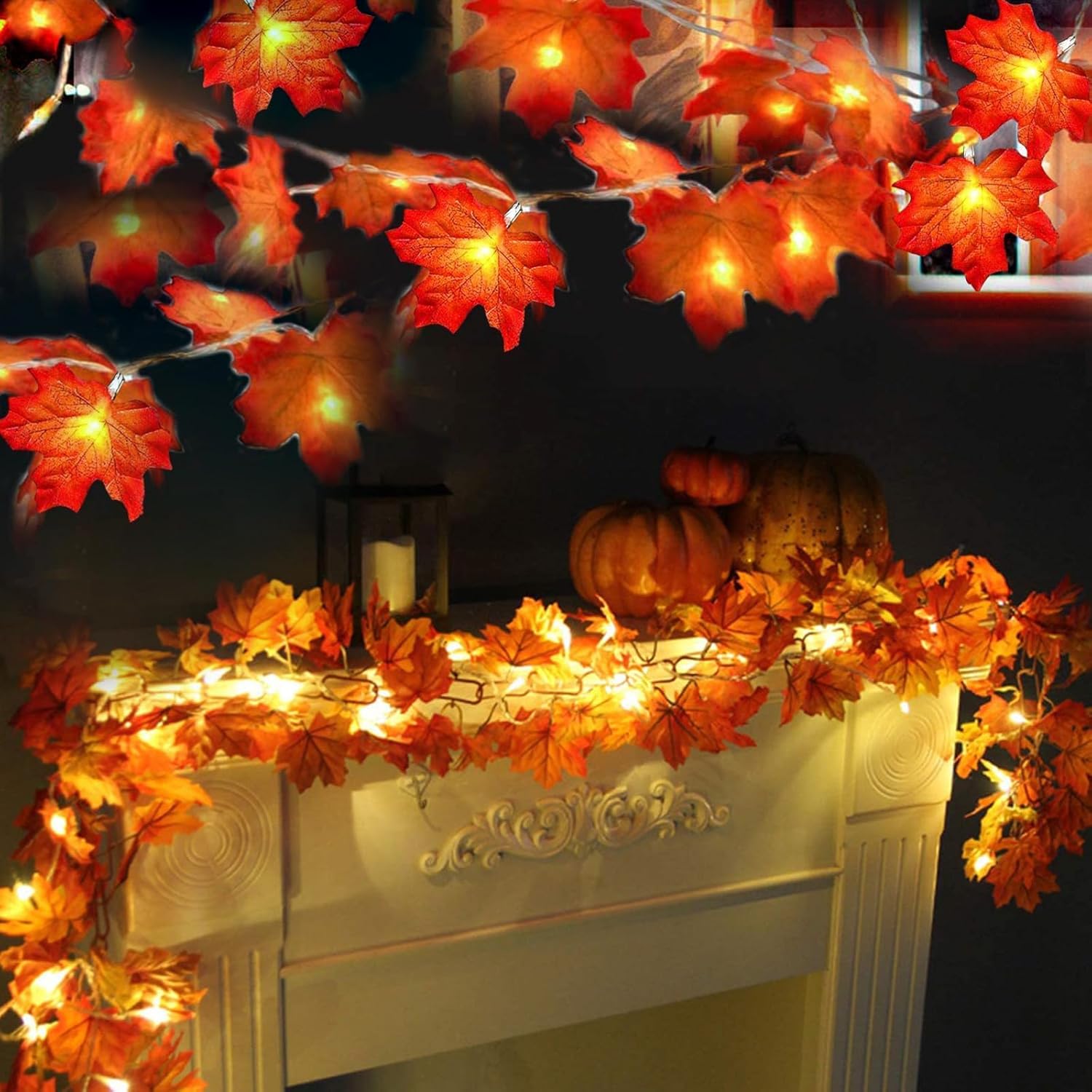Hgrintd 2 Pack Fall Decor Enlarged Maples Leafed Fall Decorations for ...
