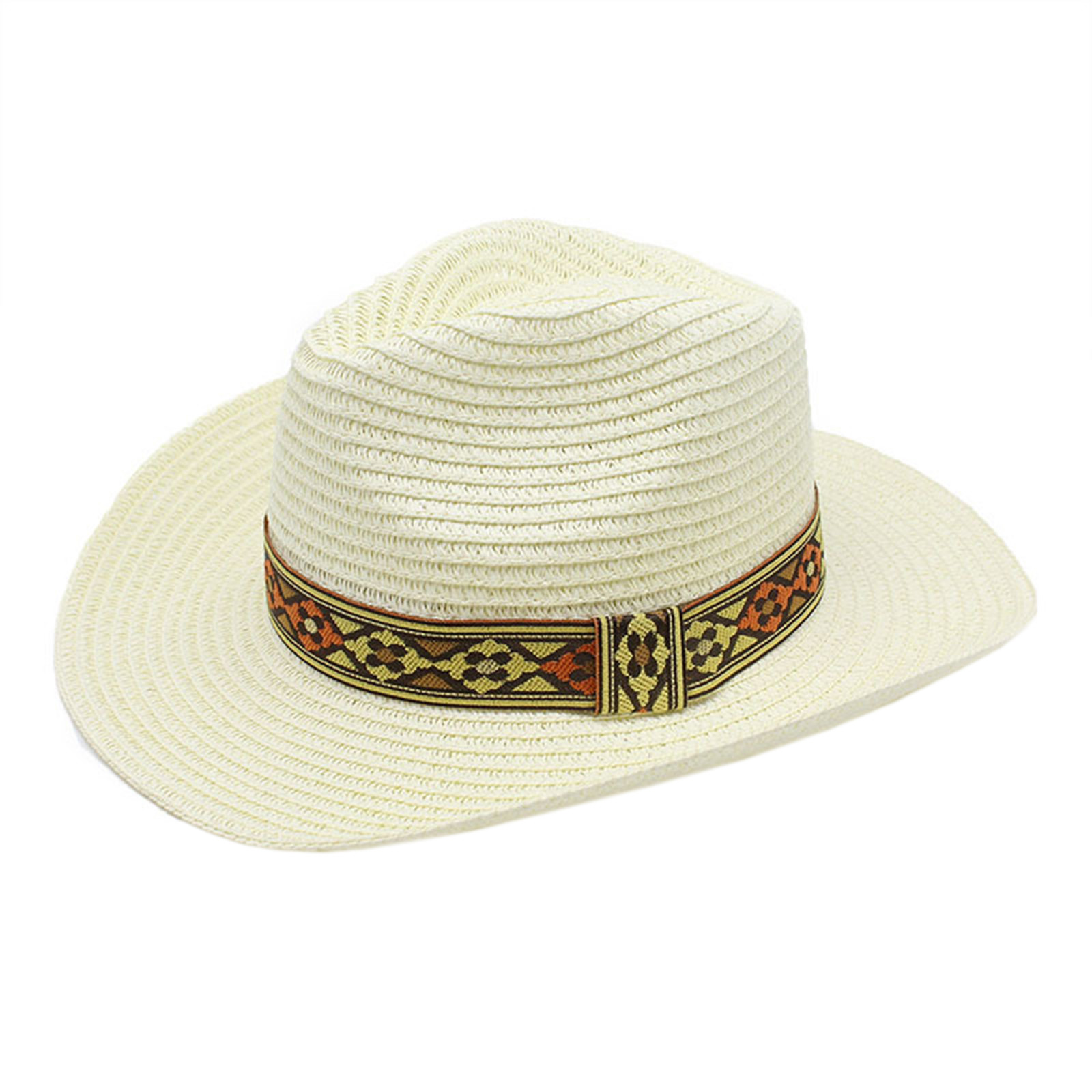 Hgrintd Adjustable Beach Straw Hats For Women Summer Panama Sun Hat Sunhat Wide Fedora Cap Gifts ...