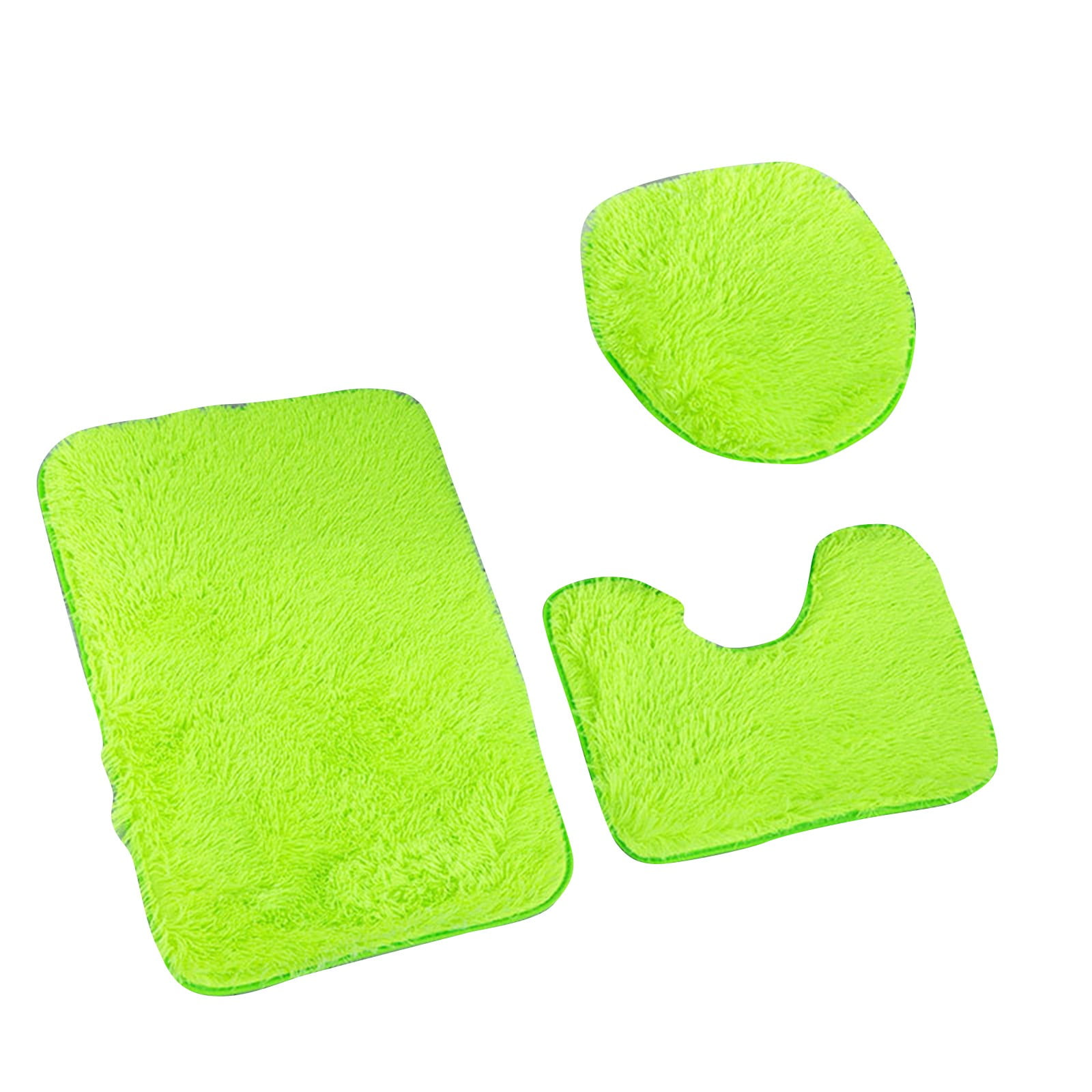 Hgrintd Light Green Bathroom Decorative Rug Set Of 3, Chenille Plush ...