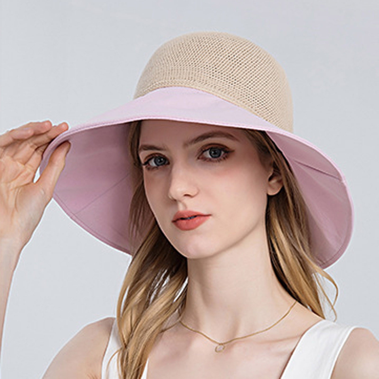 Hgrintd 2024 Hat for Fashion Women Ponytail Top Bow Foldable Sun Hat ...