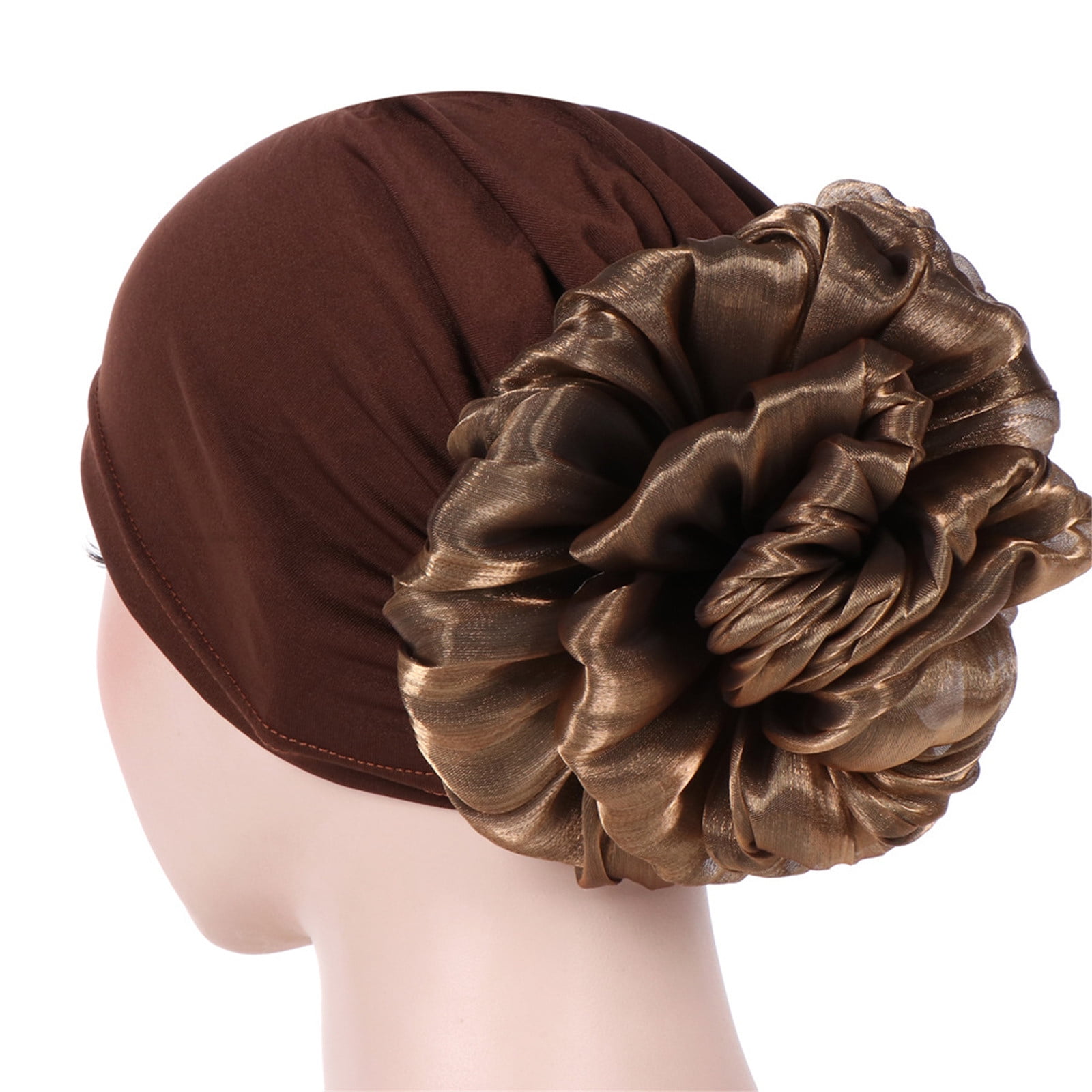 Hgrintd 2024 Hat for Monochrome Large Flower Headscarf Cap Baotou Cap ...