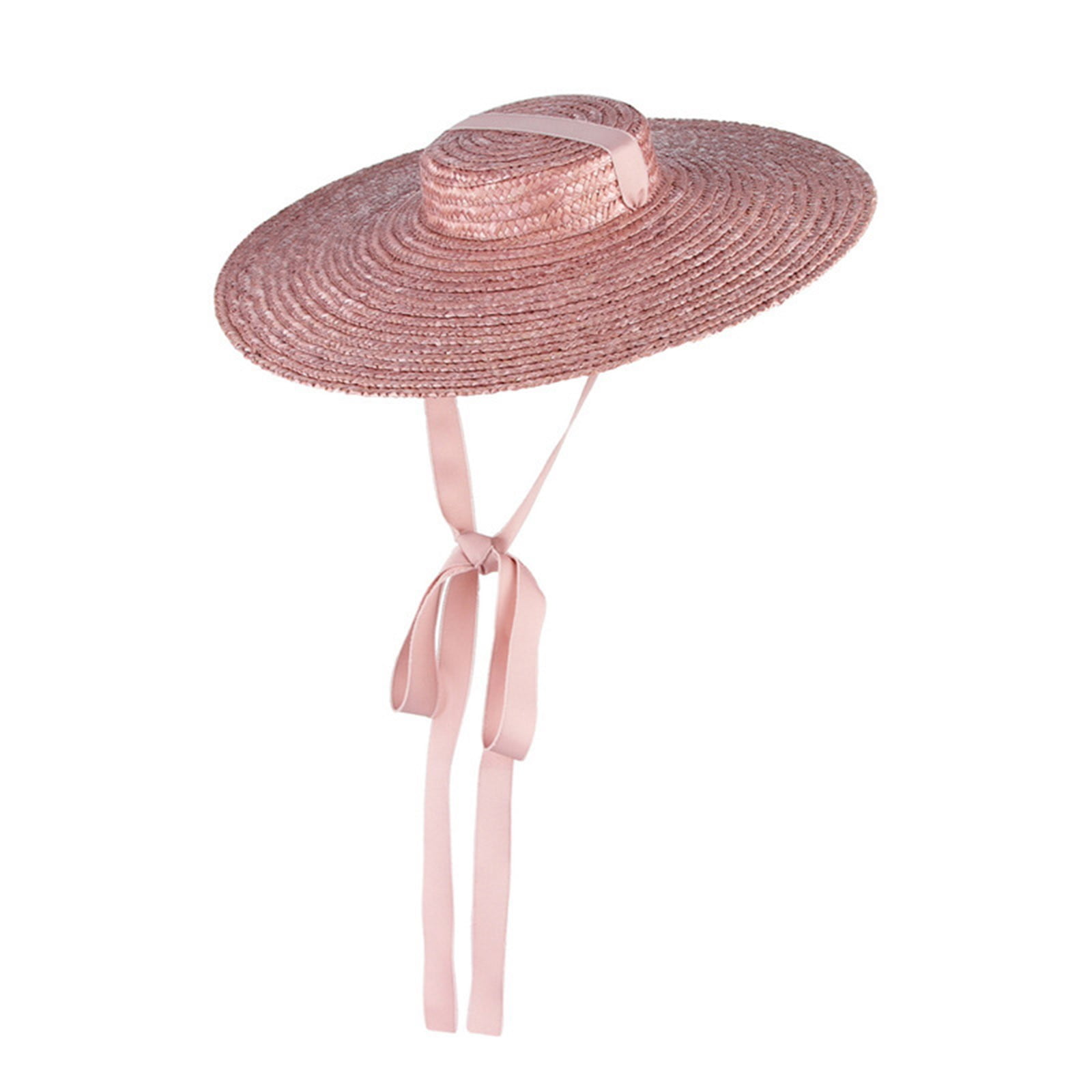 Hgrintd 2024 Hat for Women's Summer Straw Flat Top Hat Tube Flat Long ...