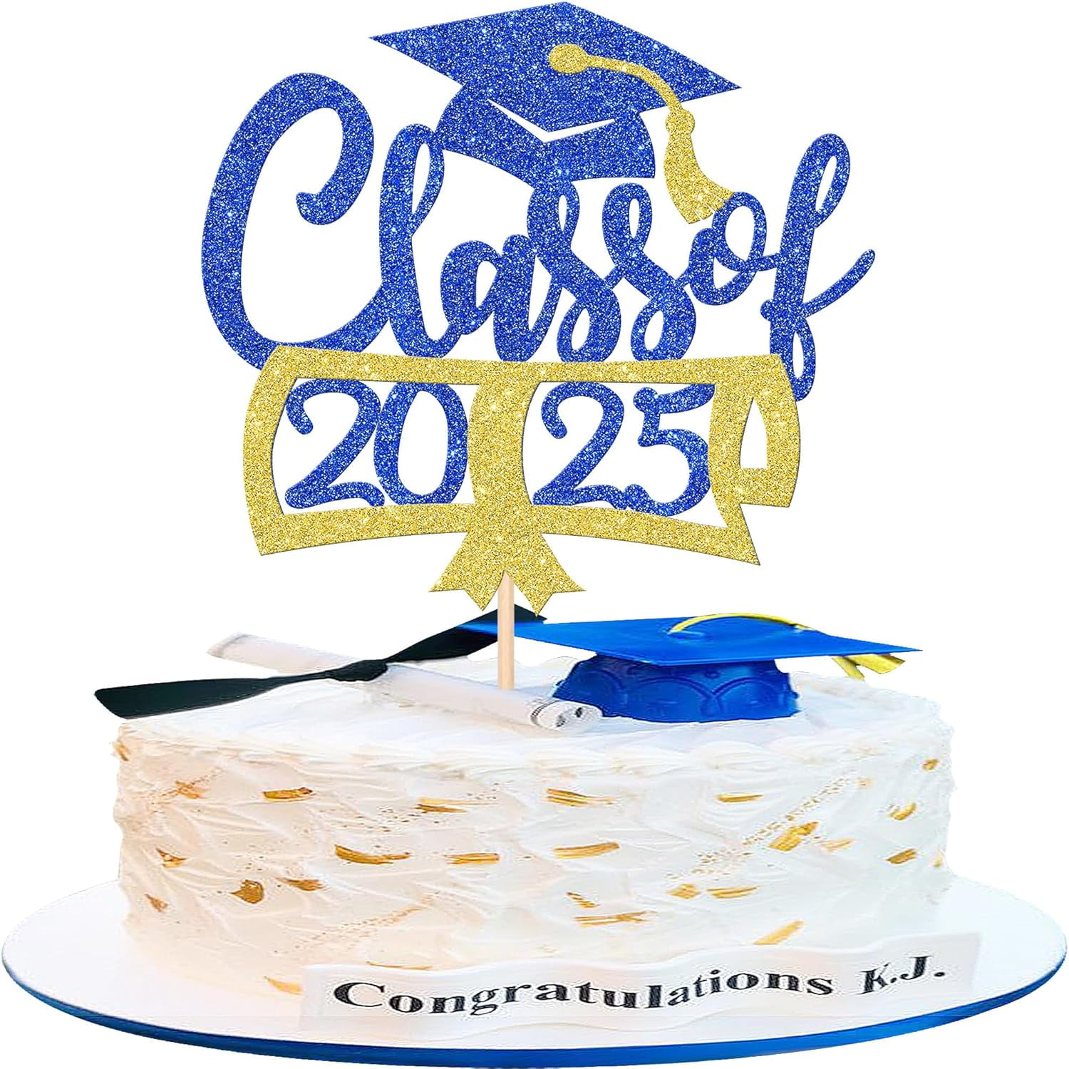 Hgudesign 1 PCS Class of 2025 Cake Tor Glitter Congrats Crad 2025 ...