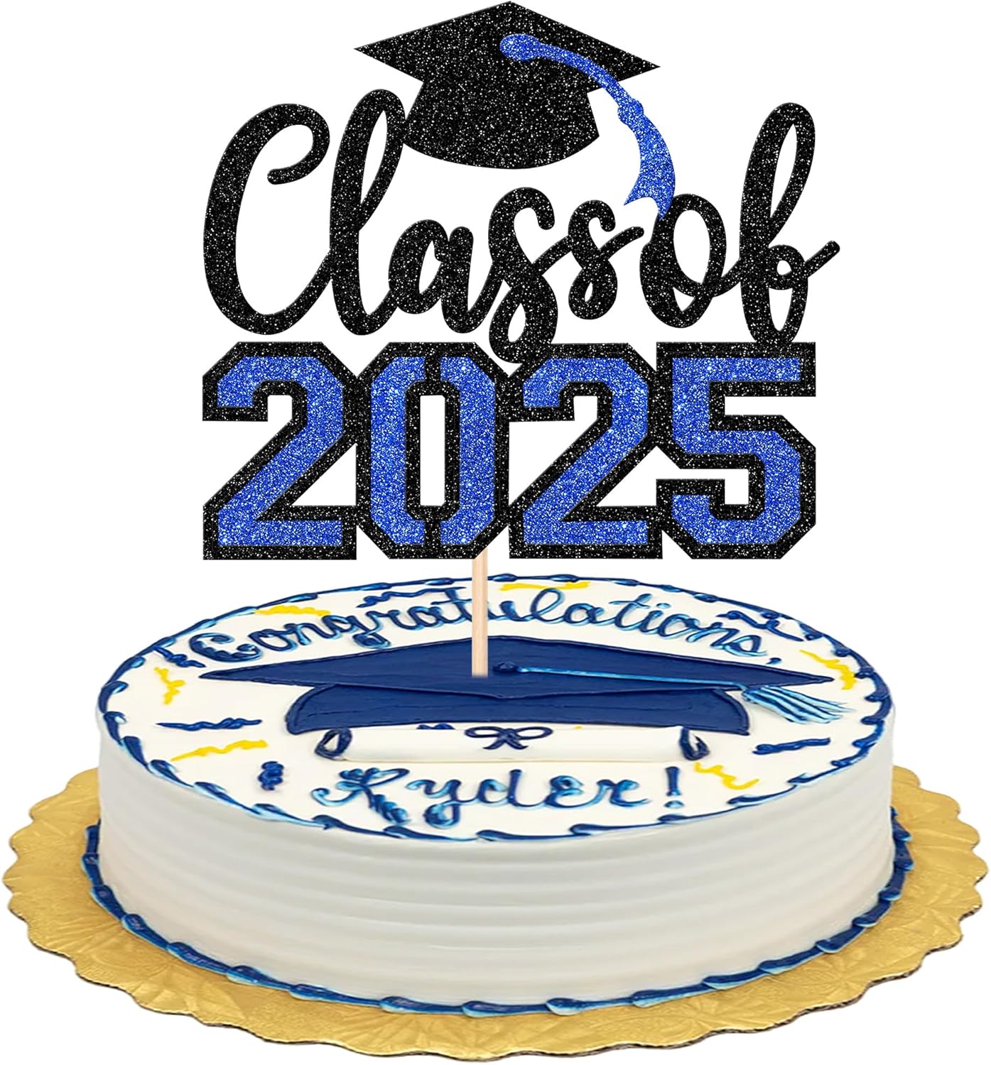 Hgudesign 1 PCS Class of 2025 Cake Tor Glitter Diploma Congrats Grad ...