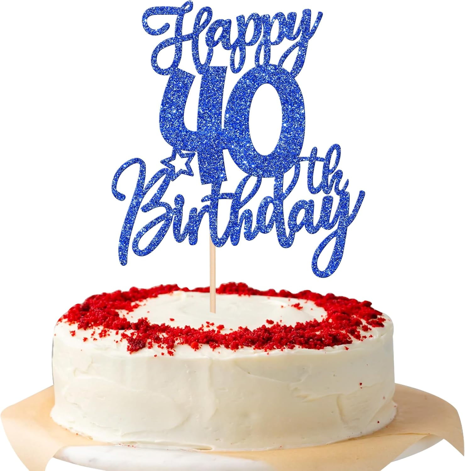 Hgudesign 1 PCS Happy 40th Birthday Cake Tor Glitter Cheers to 40 Years ...