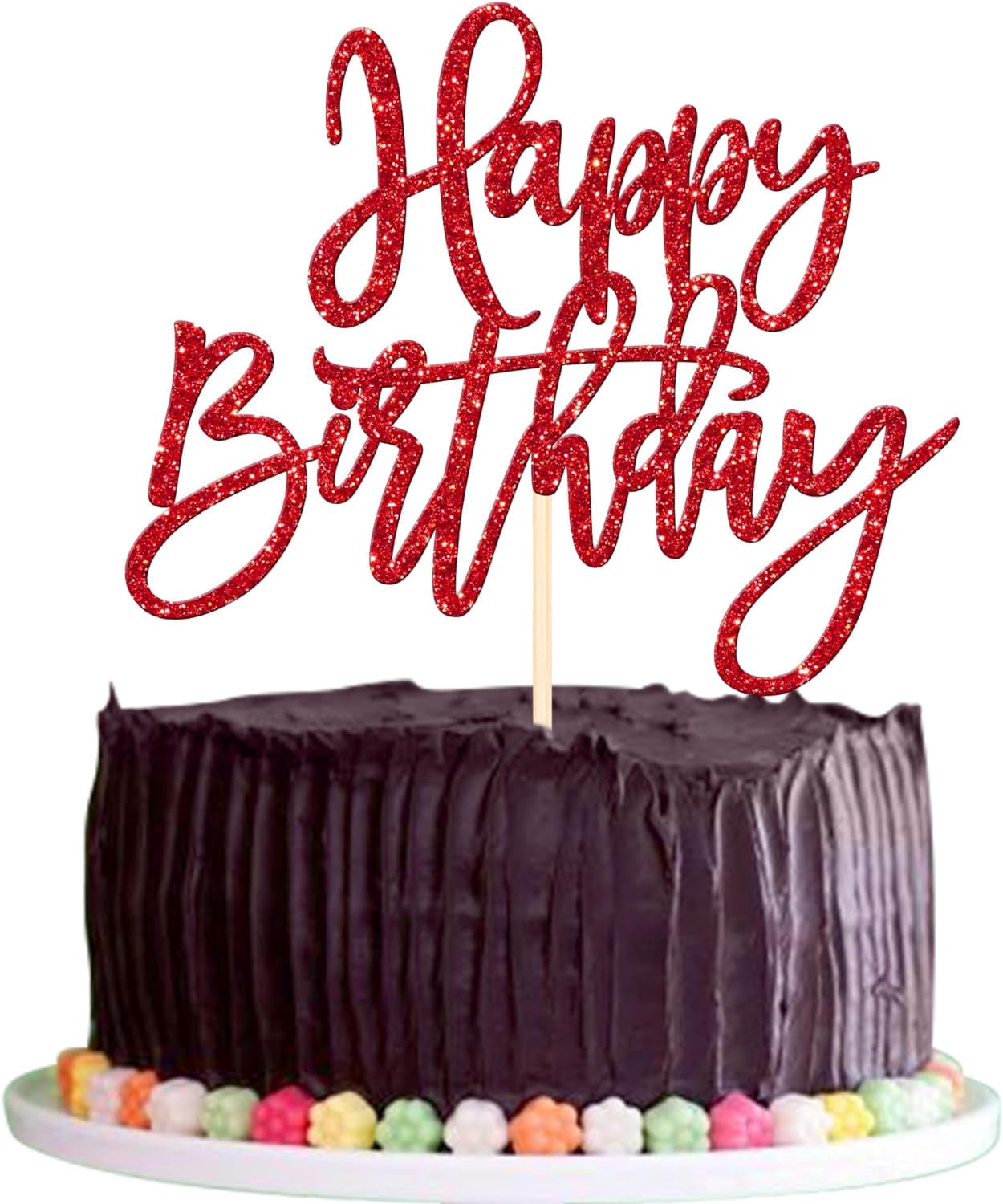 Hgudesign 1 PCS Happy Birthday Cake Tor Glitter Happy Birthday Cake ...