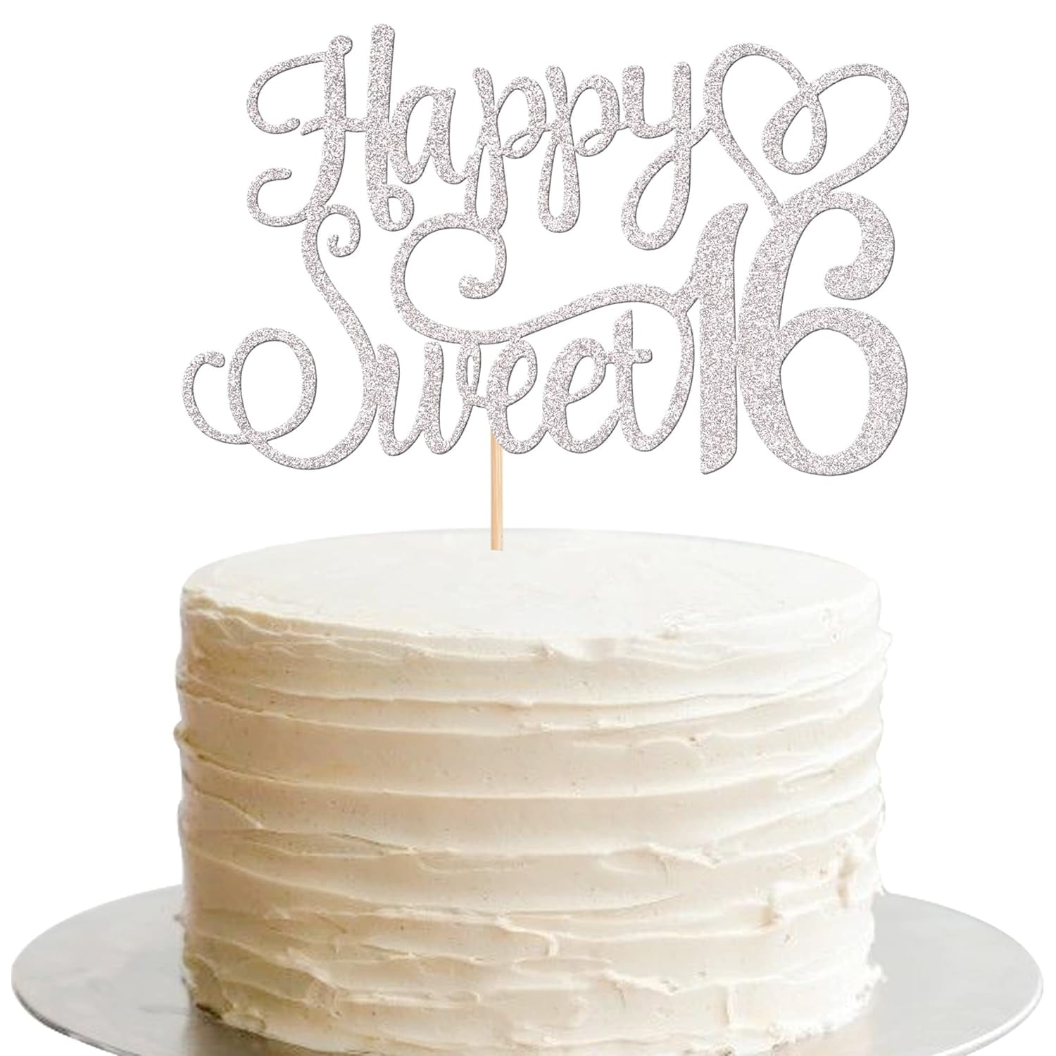 Hgudesign 1 PCS Happy Sweet 16 Cake Tor Glitter 16th Birthday Cake Pick Cheers to 16 Years Sweet ...