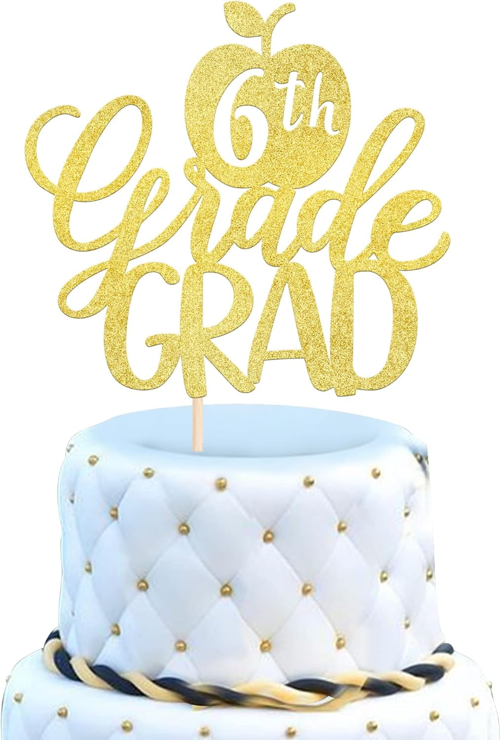 Hgudesign 1 Pack 6th Graduation Cake Tor with Glitter 6th Grade Grad ...