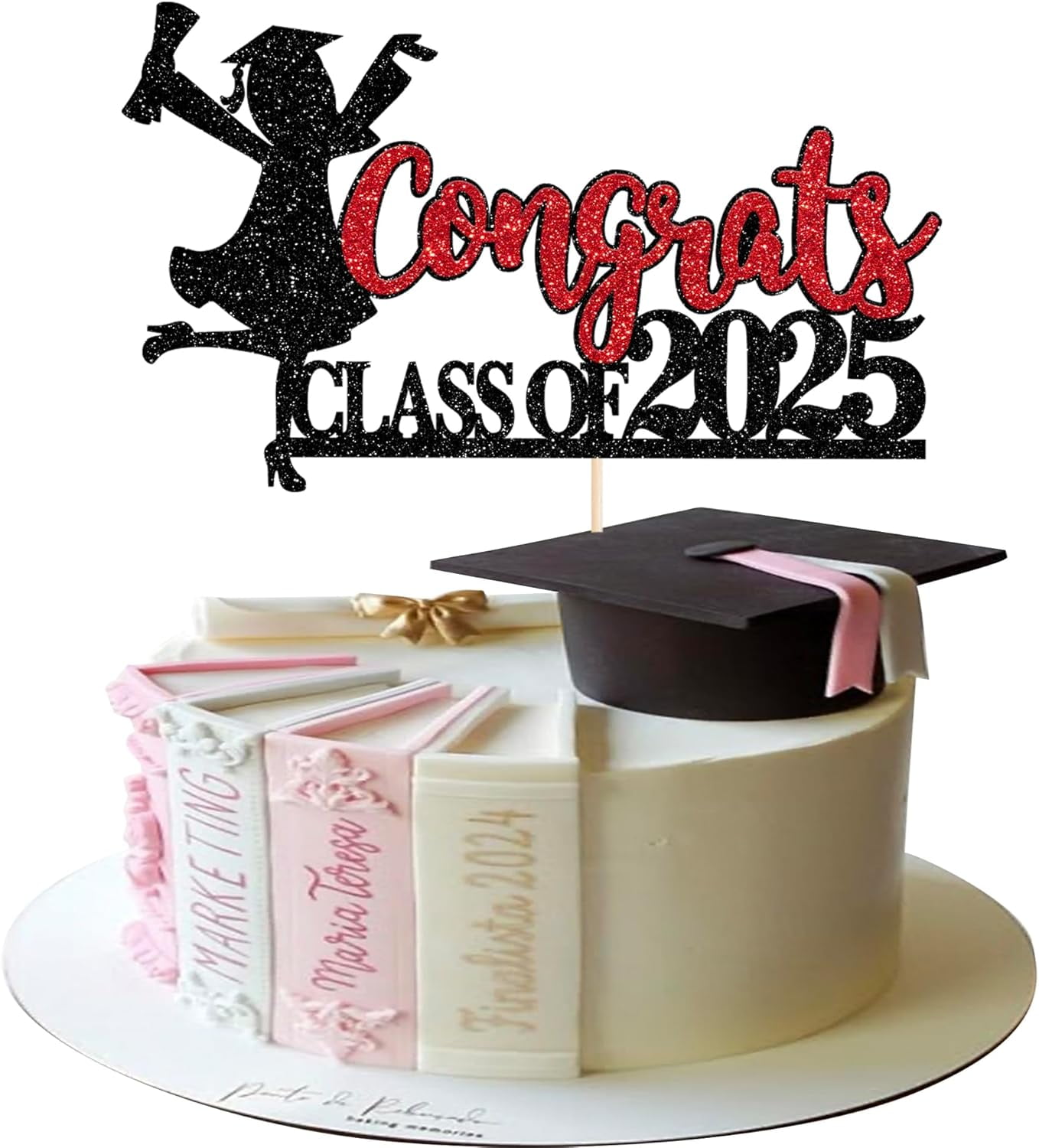 Hgudesign 1 Pack Congrats Class of 2025 Cake Tors Graduation Girl Cake ...