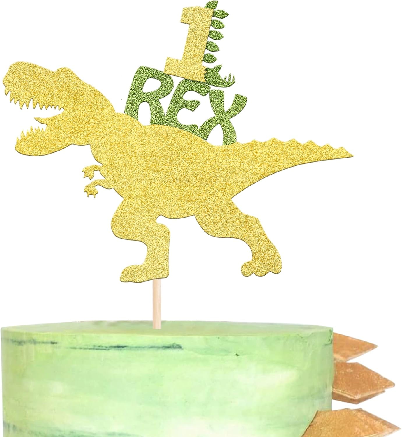 Hgudesign 1 Pack Dinosaur 1st Rex Happy Birthday Cake Tor Glitter T-Rex ...