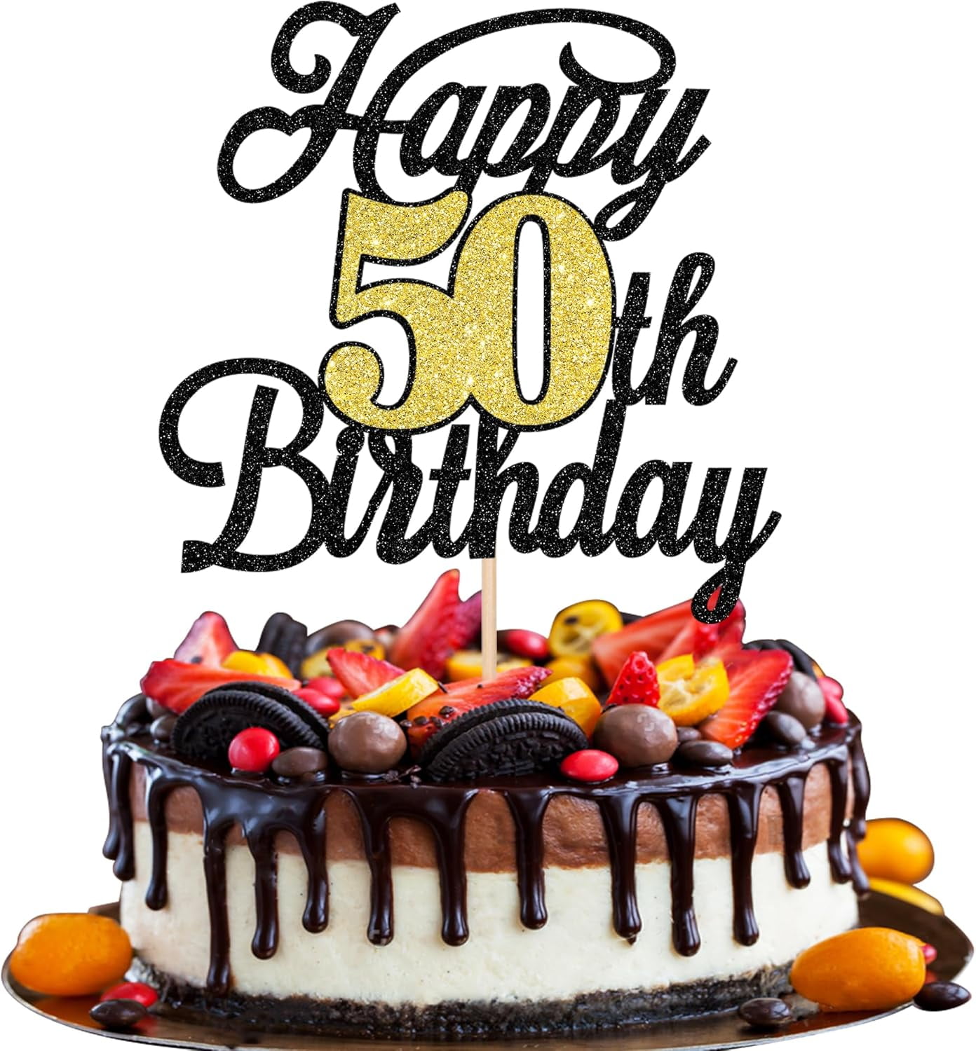 Hgudesign 1 Pack Happy 50th Birthday Cake Tor Glitter 50 Fabulous Cake ...