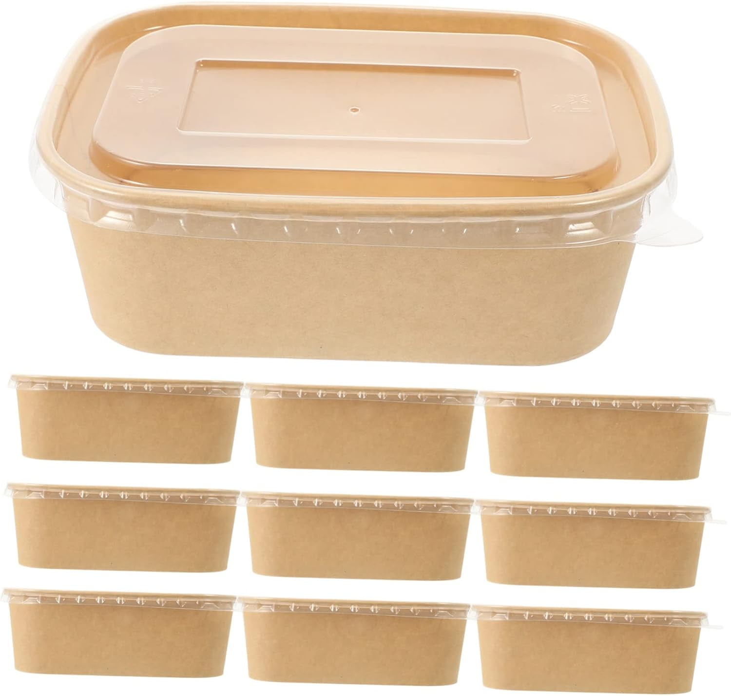 Hgudesign 10-pack Kraft Paper Lunch Boxes Snack Containers Dividers ...
