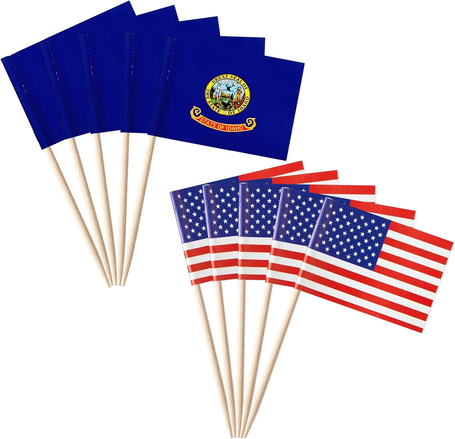Hgudesign 100 Pcs American USA Idaho ID Flag US Idaho State Toothpick ...