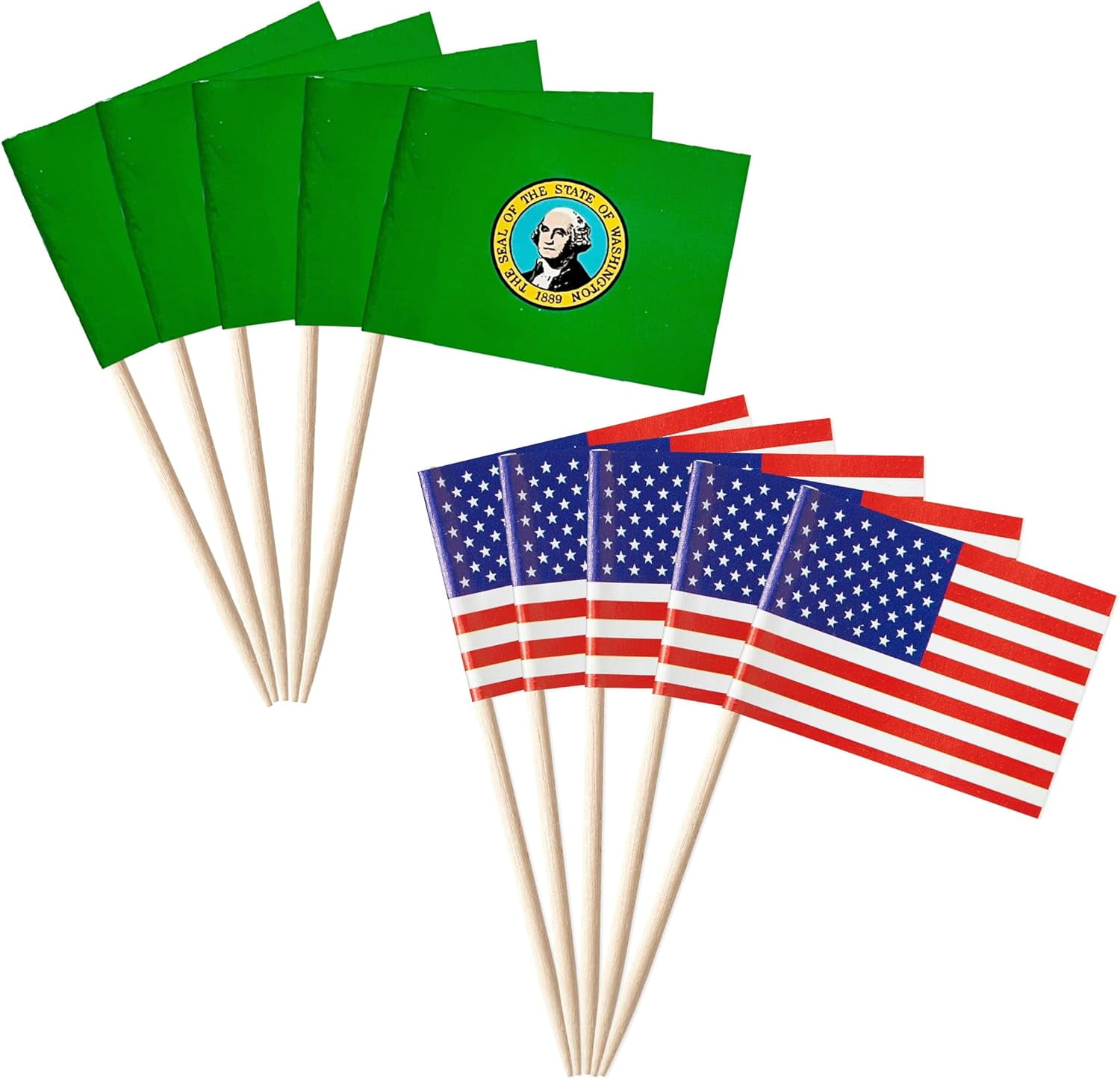 Hgudesign 100 Pcs American USA Washington WA Flag US Washington State ...
