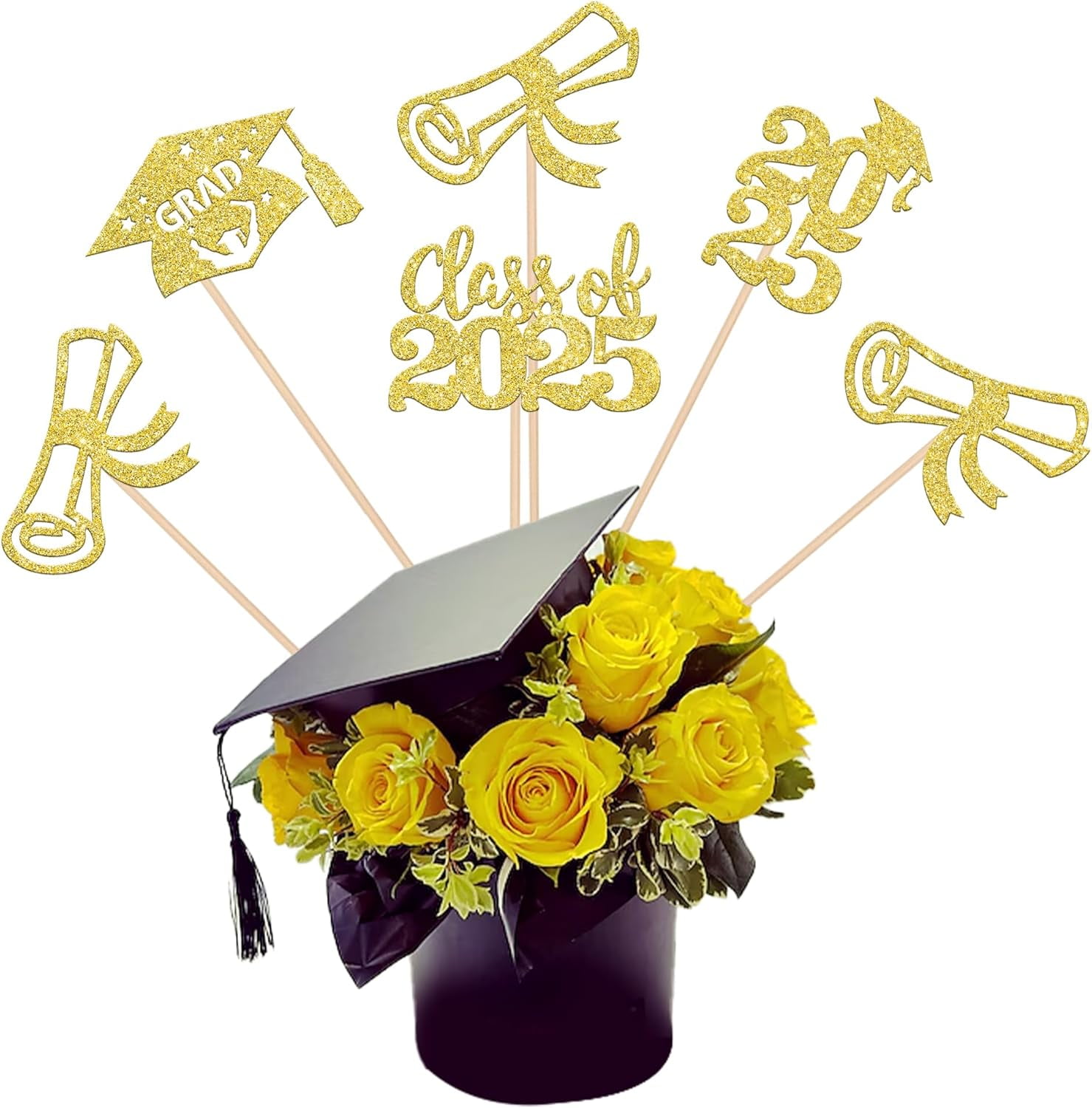 Hgudesign 12 PCS Class of 2025 Graduation Centerpiece Sticks ...