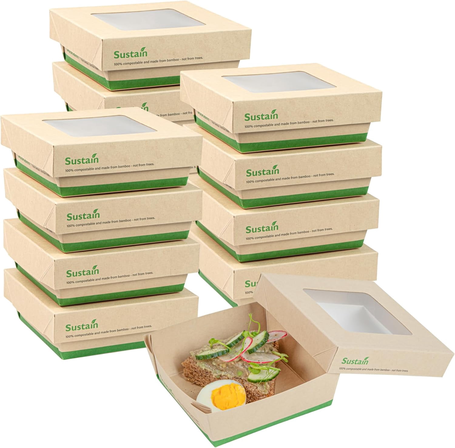 Hgudesign -13 Ounce Sturdy Paper Take Out Boxes, 50 Disposable Take Out ...