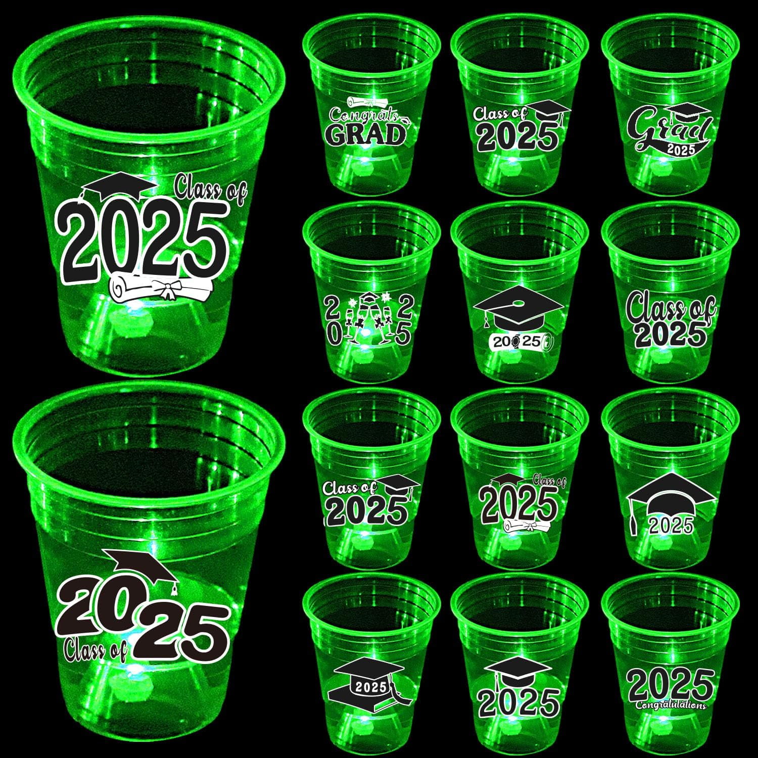 Hgudesign 2025 Graduation Party Cups 24 Pack - Glow in The D 16oz ...