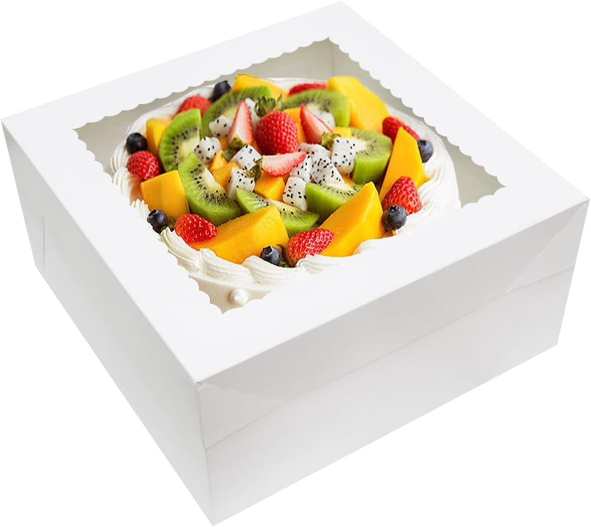 Hgudesign 20pcs Cake Boxes 12 inch, 12x12x6 Inch Bakery Boxes with ...