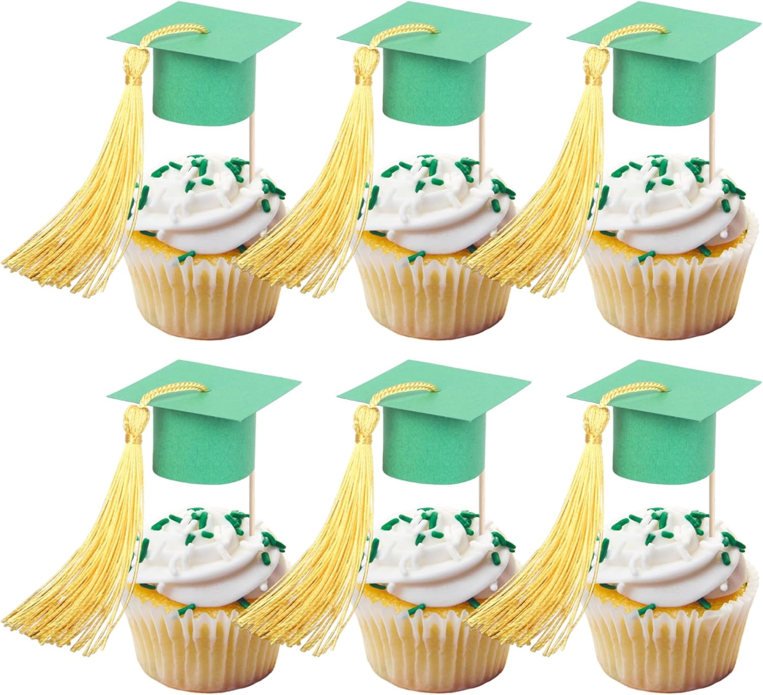 Hgudesign 24 PCS 2025 Graduation Cap Cupcake Tors with Tassel Class of ...